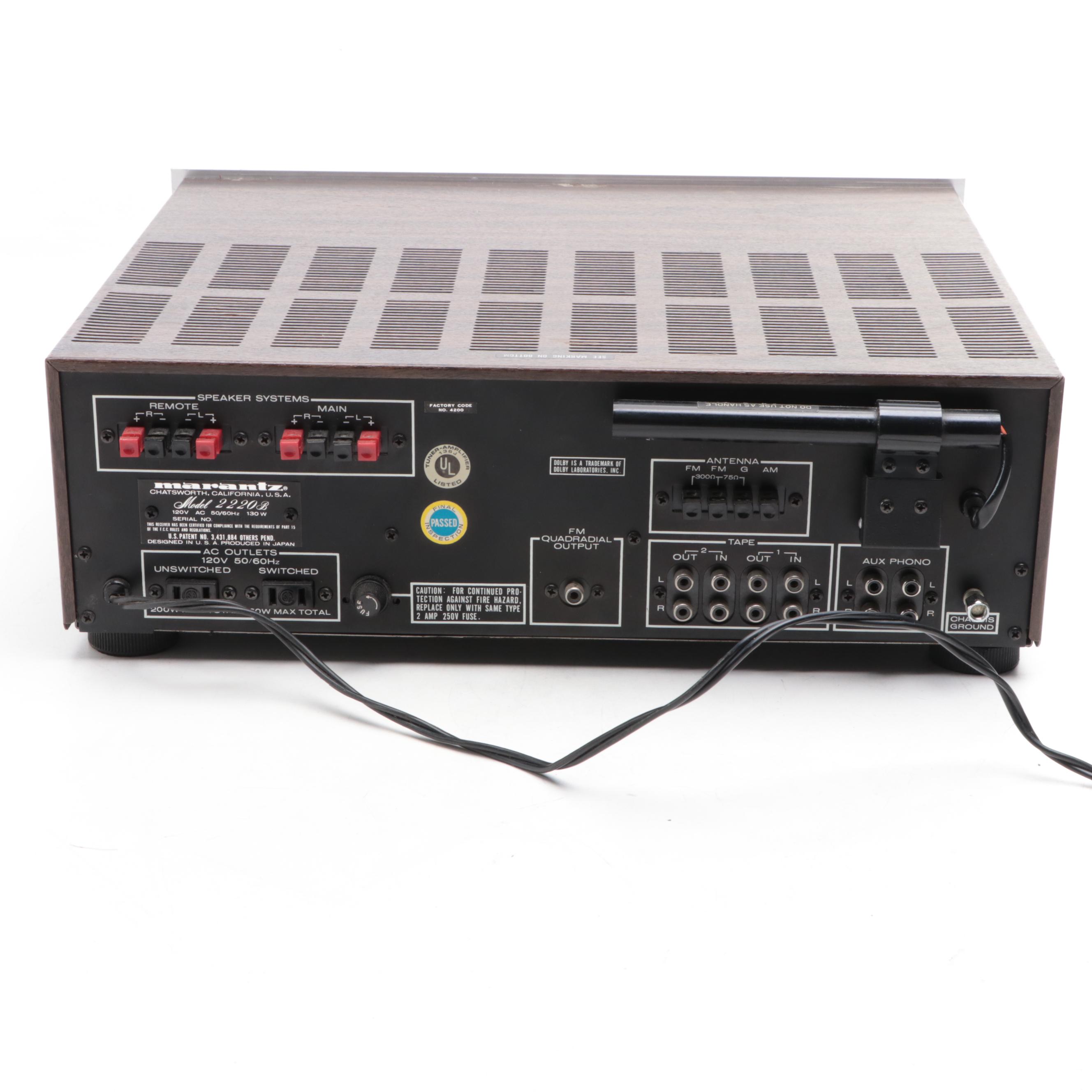 Marantz Model 2220B Stereophonic Receiver, Late 20th Century | EBTH