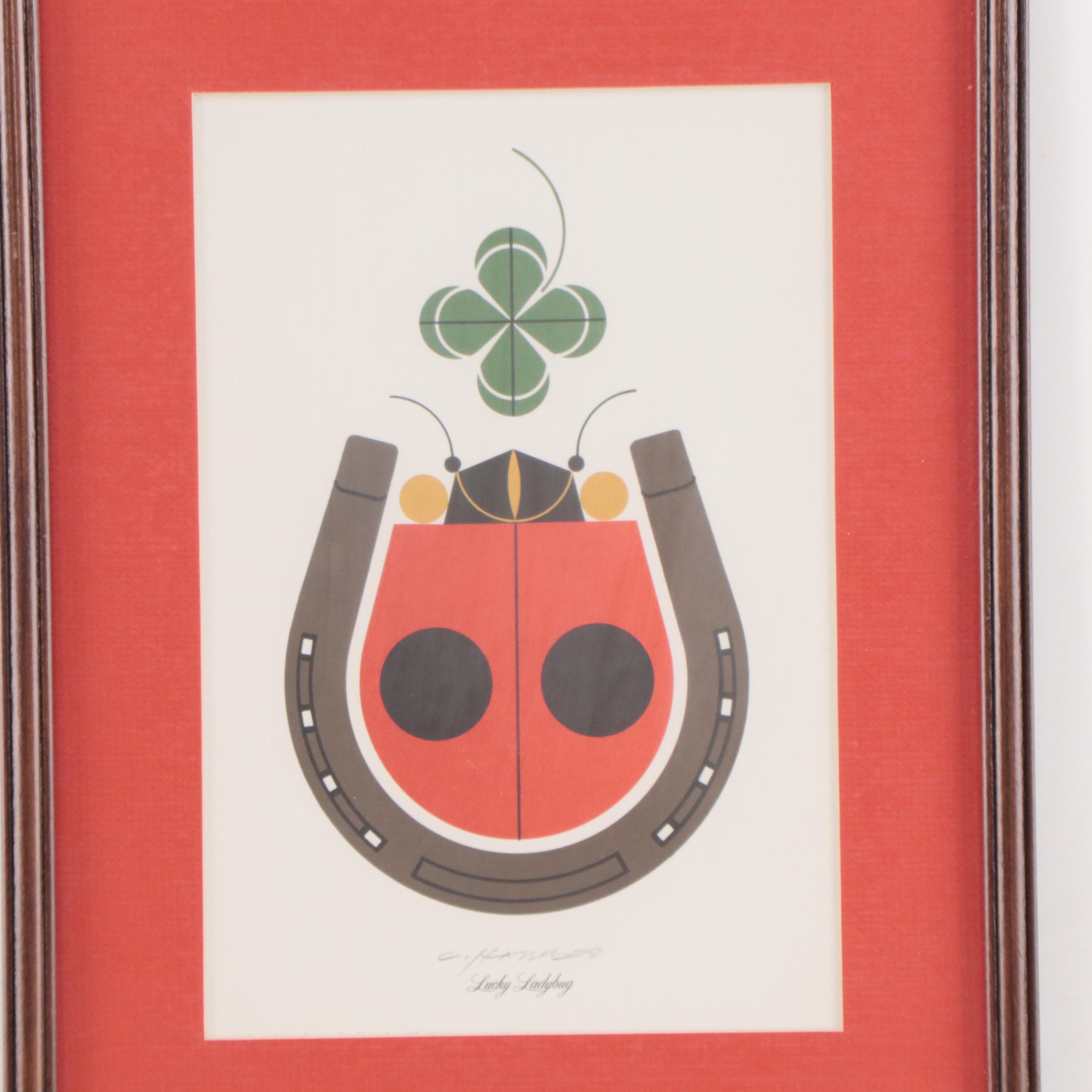 Charley Harper Lithograph "Lucky Ladybug," 1983 | EBTH