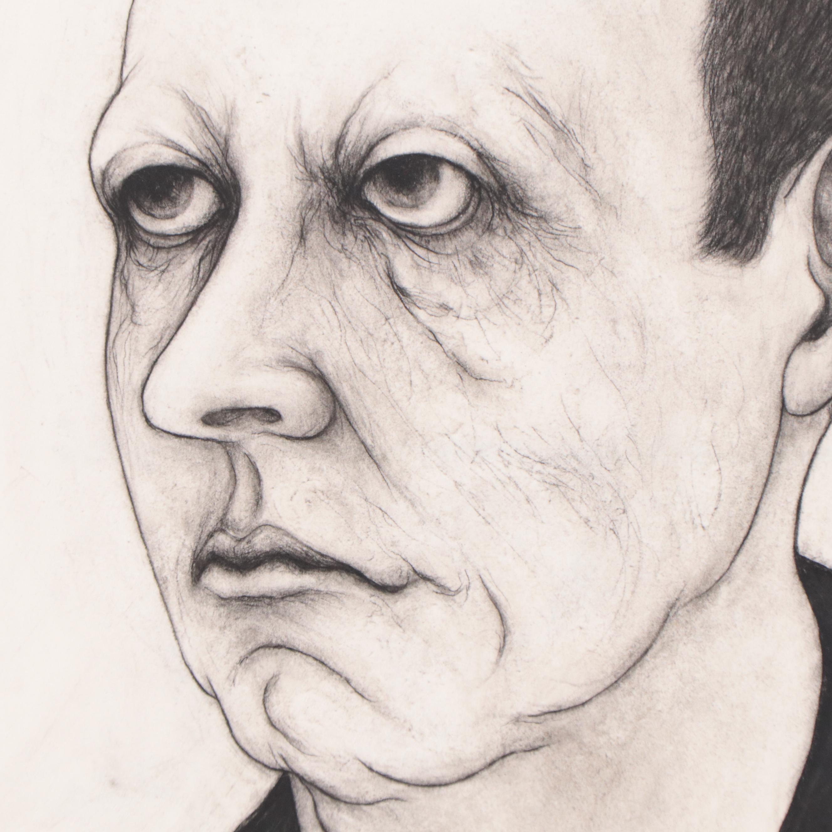 Takashi Saito Charcoal Drawing "Harry Hoffman," 1968 | EBTH