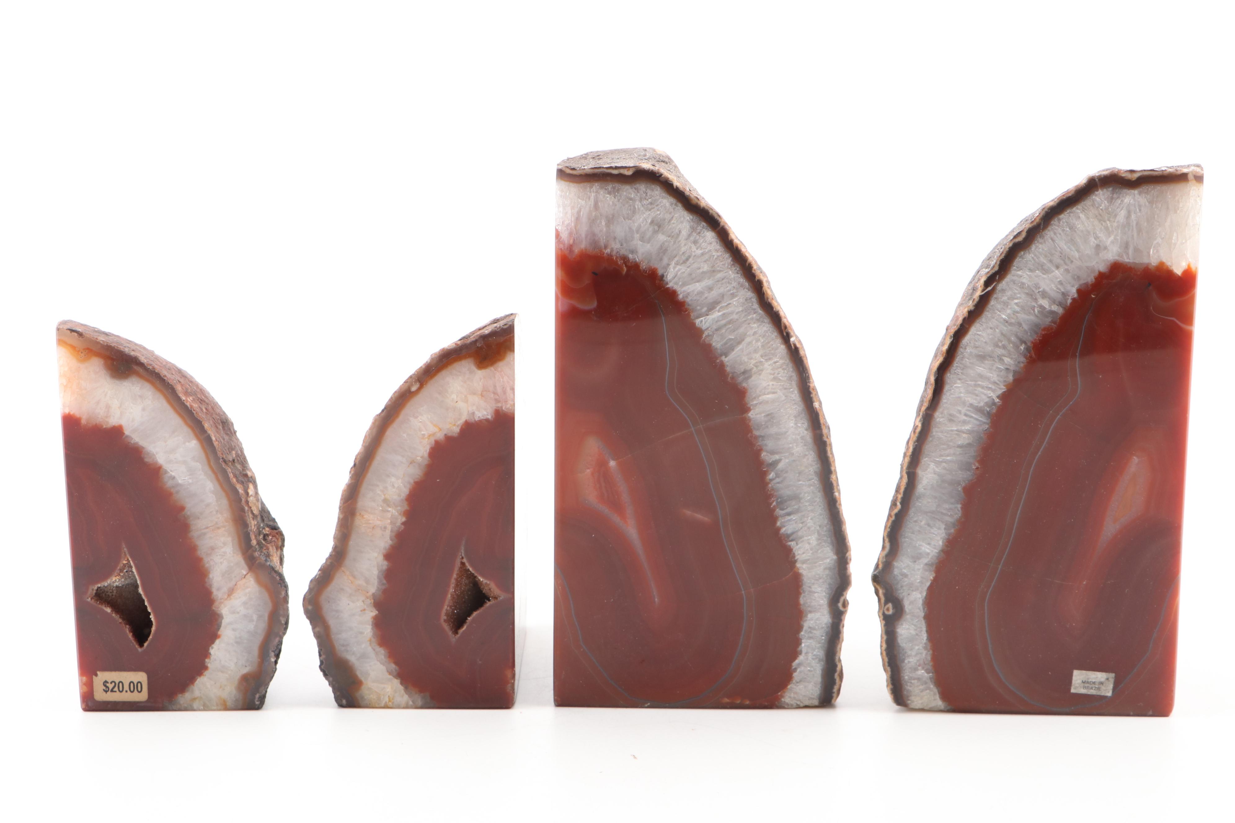 Sard Stone, Carnelian, Banded Agate and Quartz Bookends and Slabs | EBTH