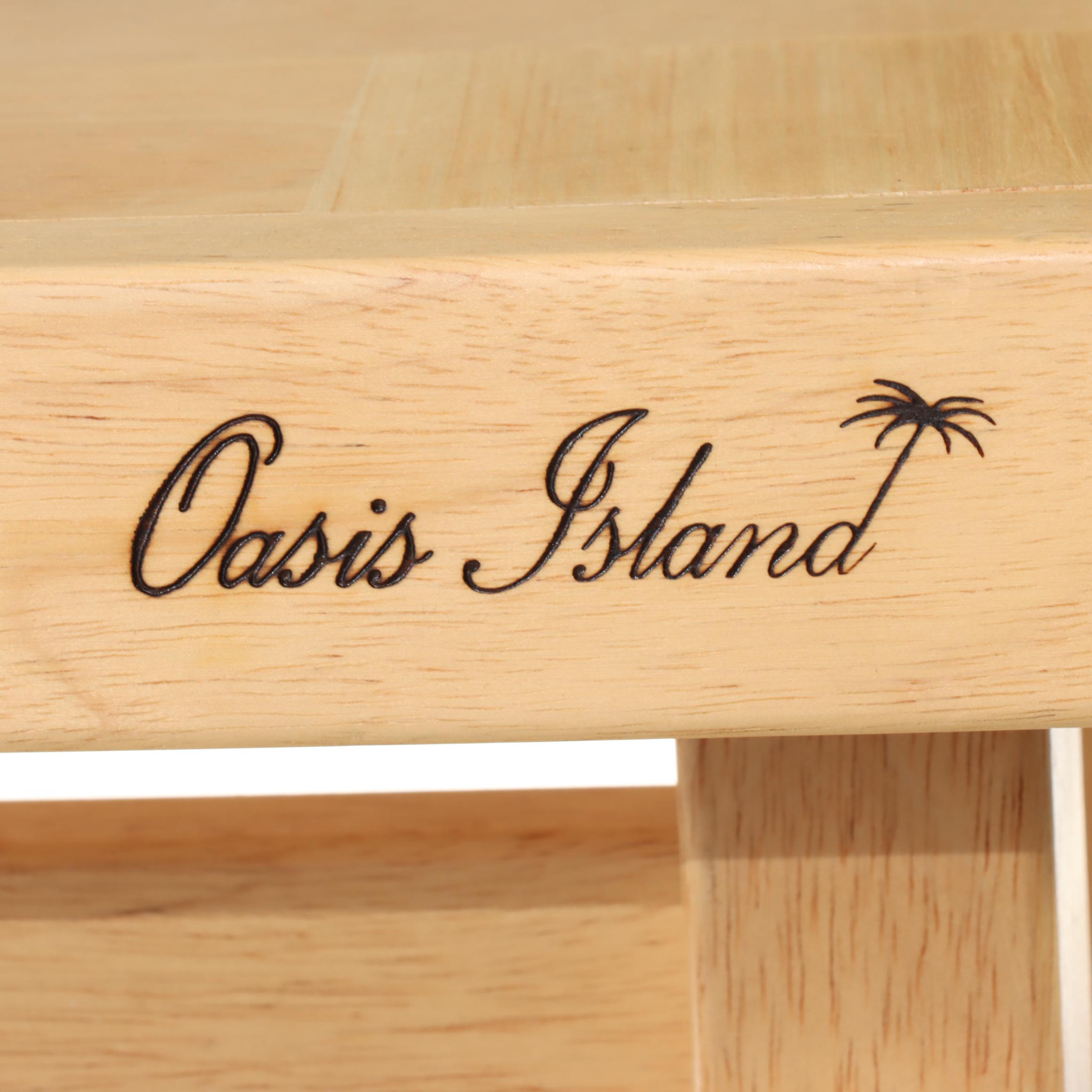 Oasis Island Folding Rubberwood Kitchen Cart | EBTH