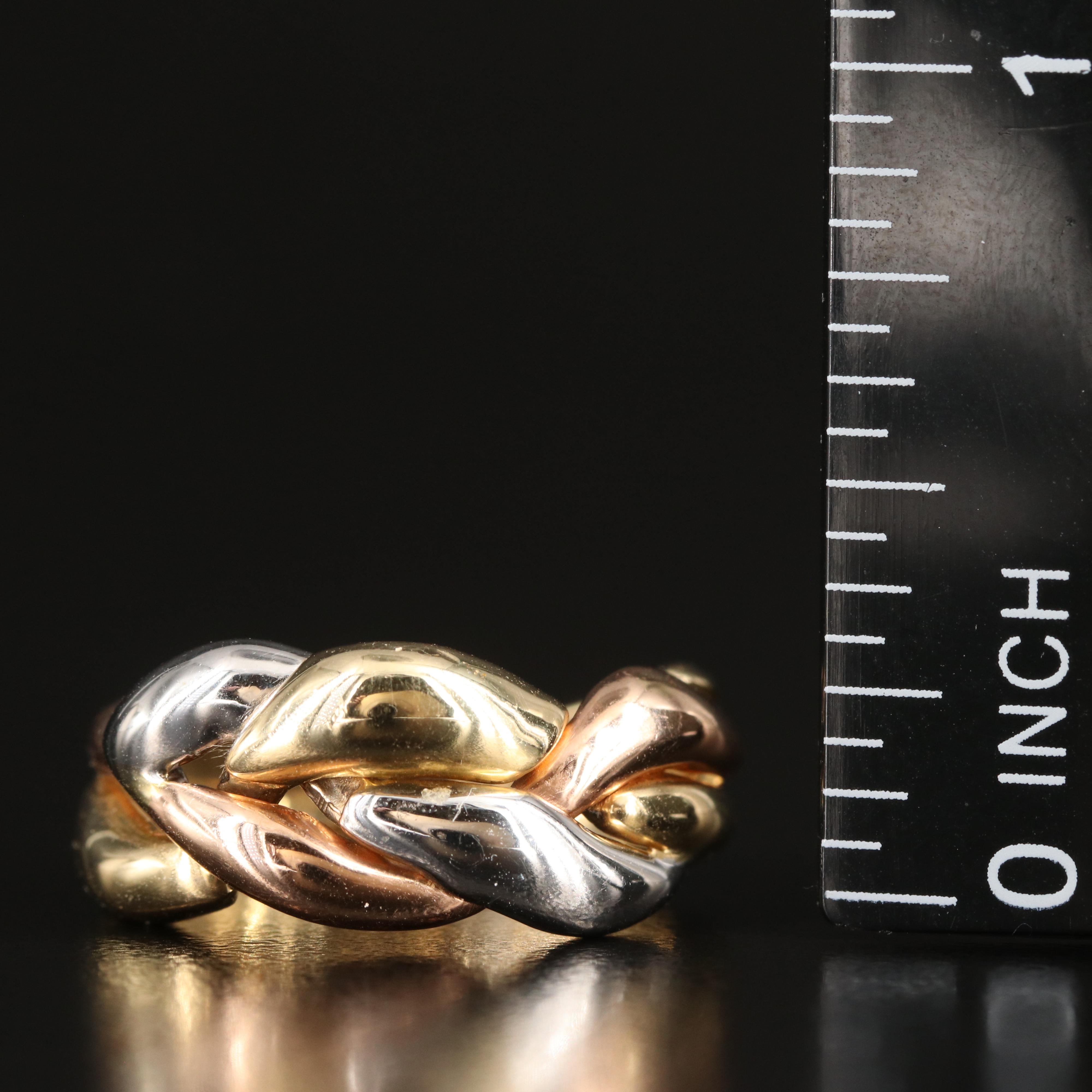 Italian Milor 14K Tri-Color Braided Ring Including Rose Gold | EBTH
