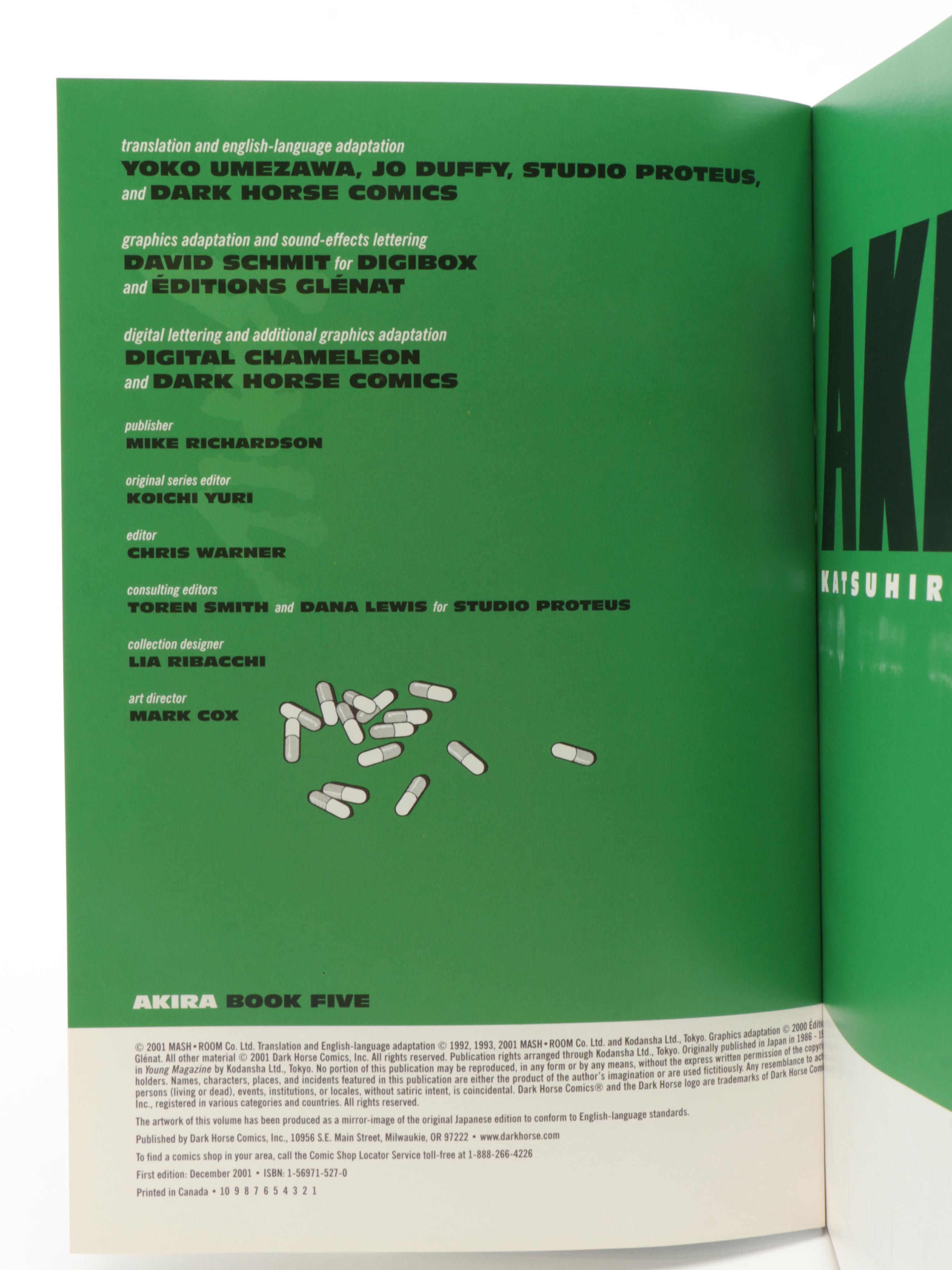 First Edition "Akira" Books 1-3 and Book 5 by Katsuhiro Otomo | EBTH