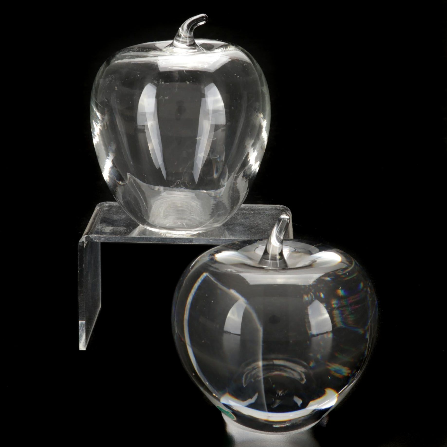Tiffany & Co. "Apple" Crystal Paperweights | EBTH