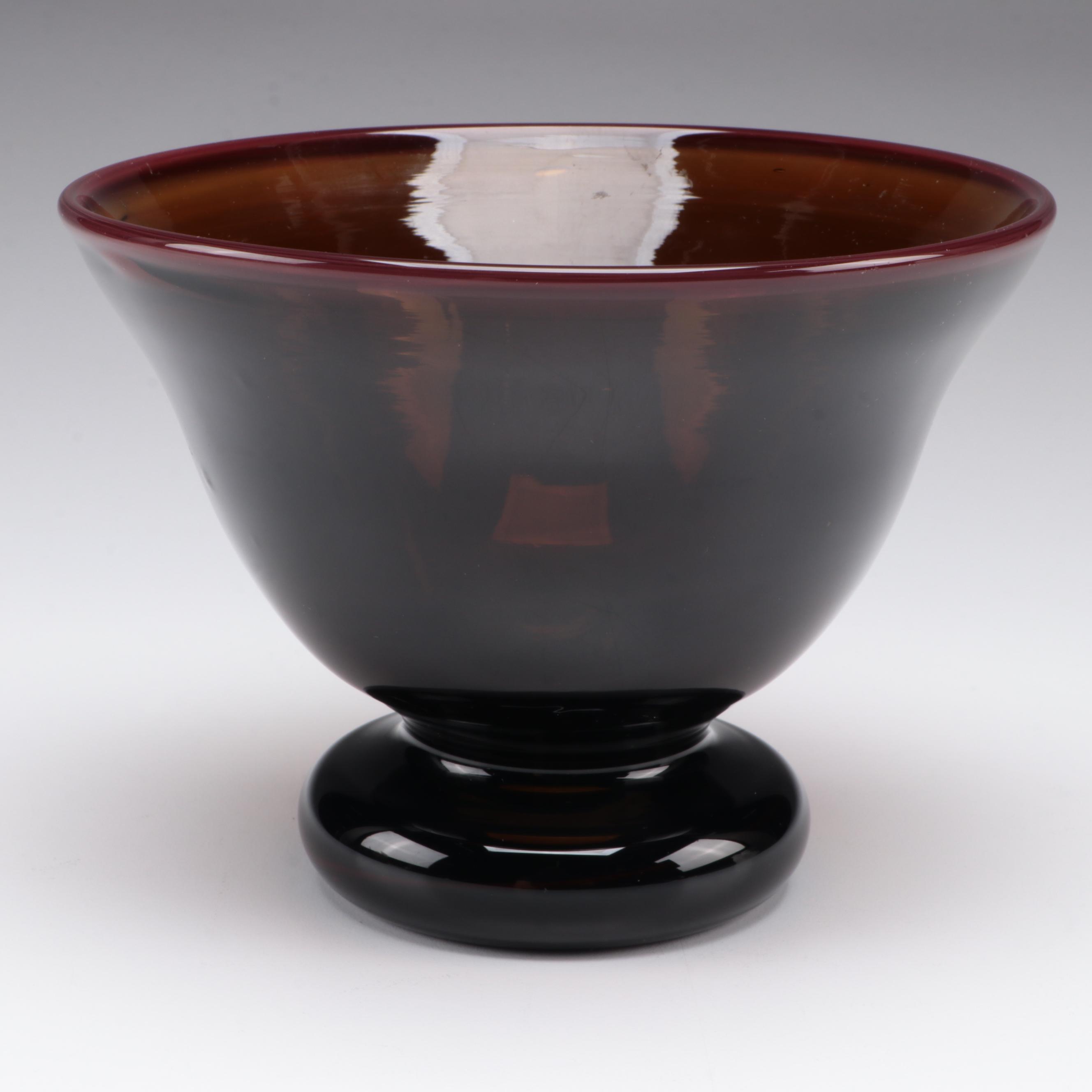 Dominick Labino Handblown Art Glass Footed Bowl, 1966 | EBTH