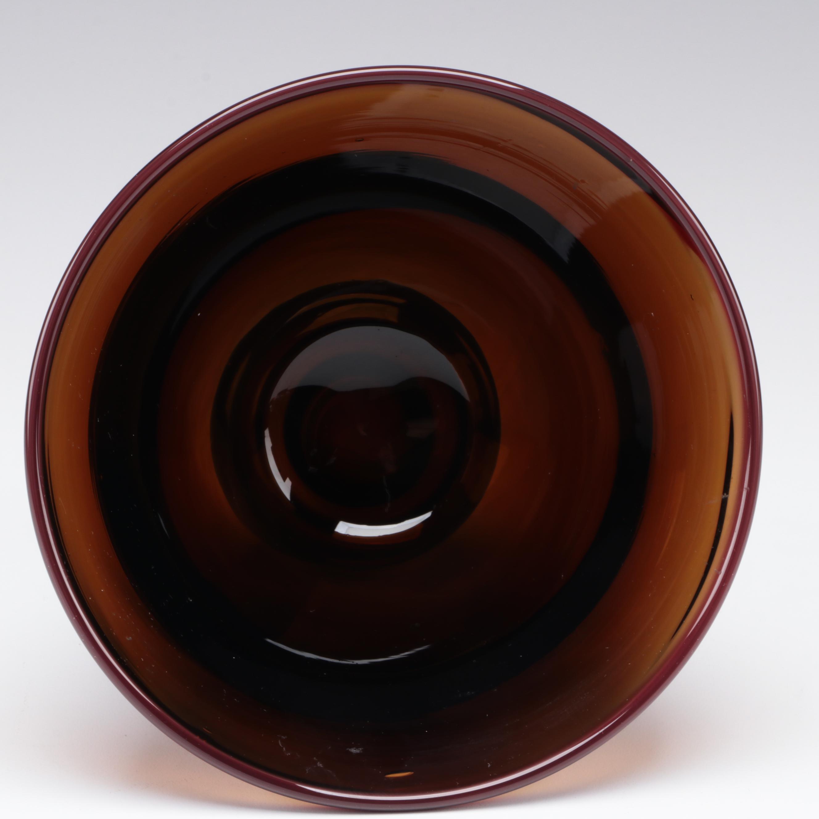 Dominick Labino Handblown Art Glass Footed Bowl, 1966 | EBTH