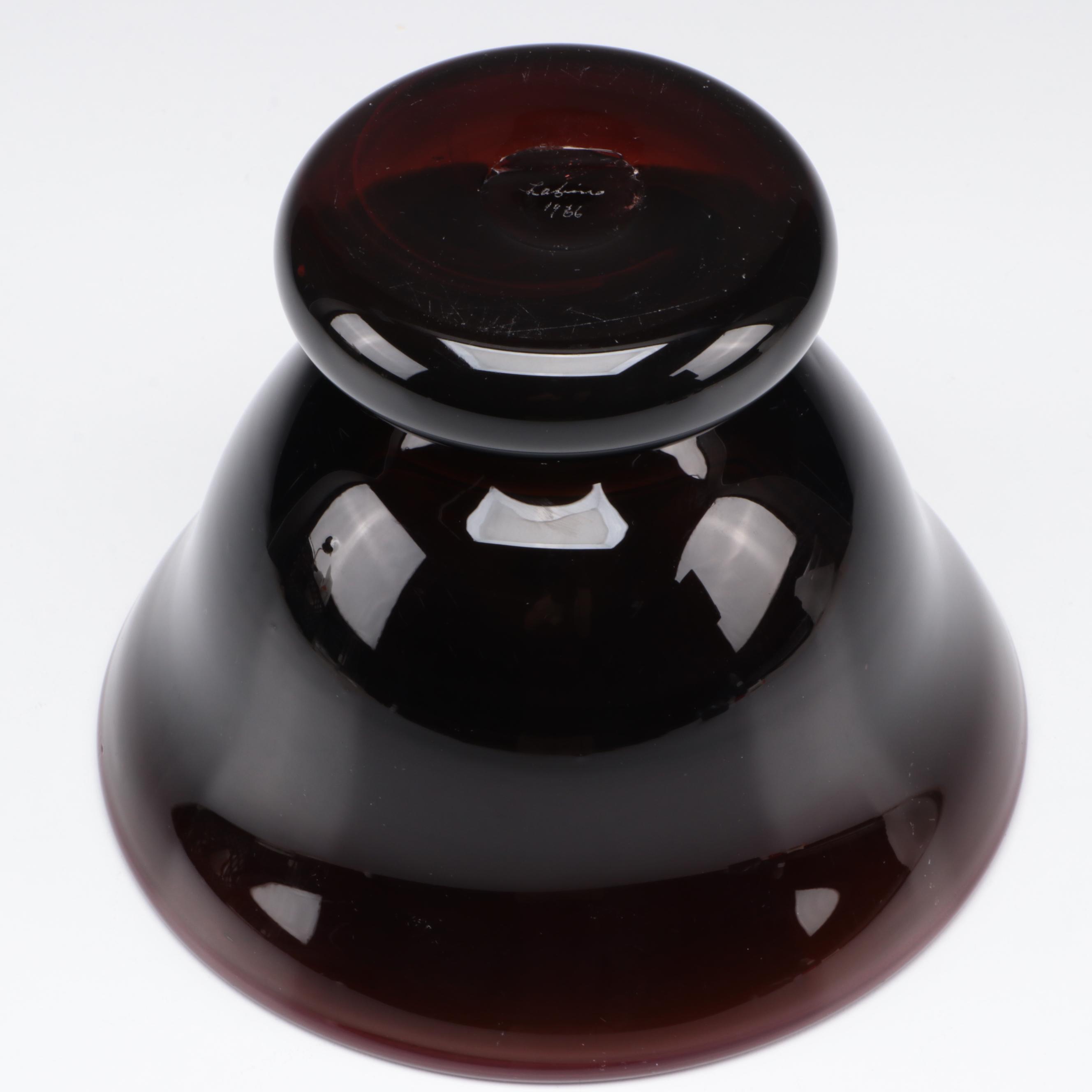 Dominick Labino Handblown Art Glass Footed Bowl, 1966 | EBTH