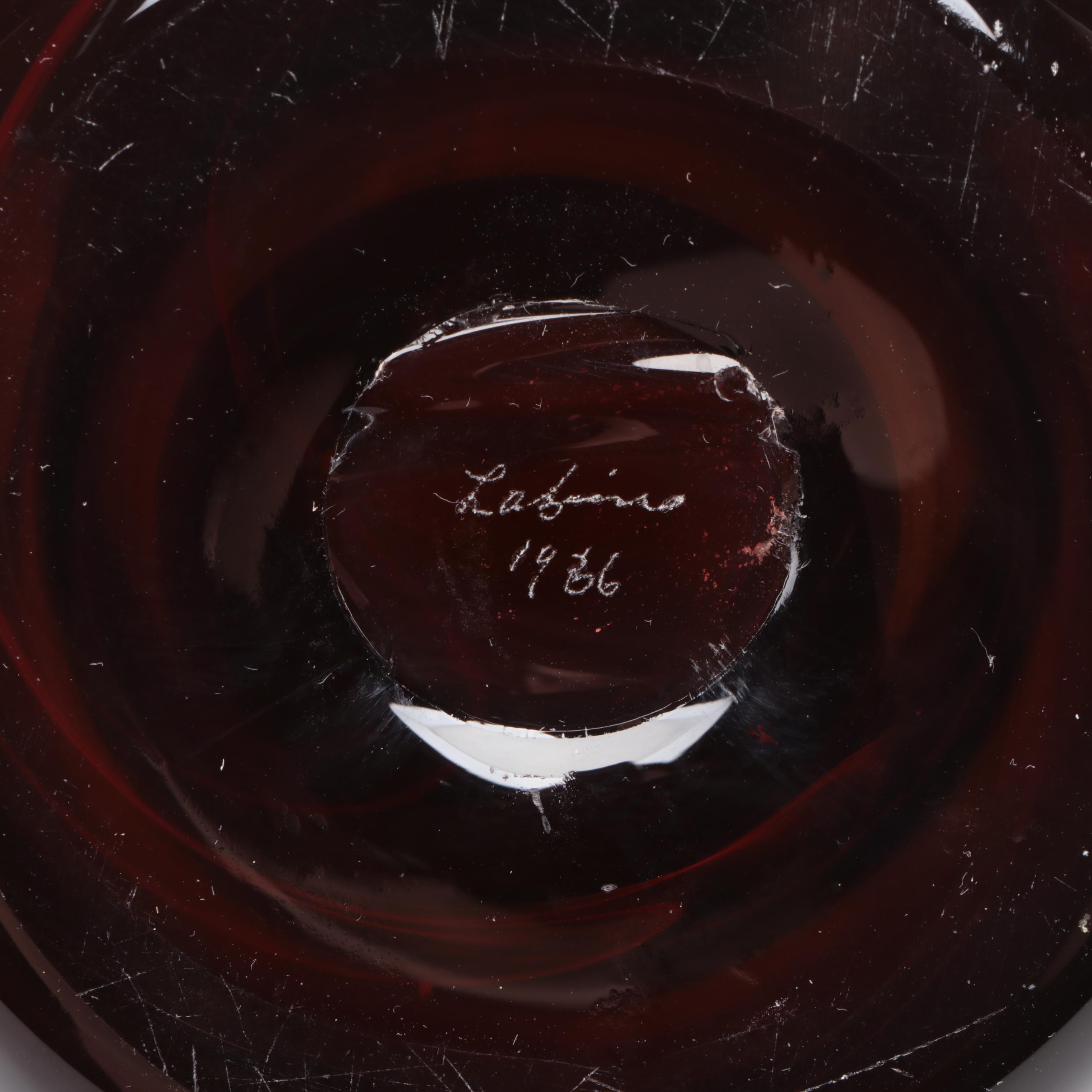 Dominick Labino Handblown Art Glass Footed Bowl, 1966 | EBTH