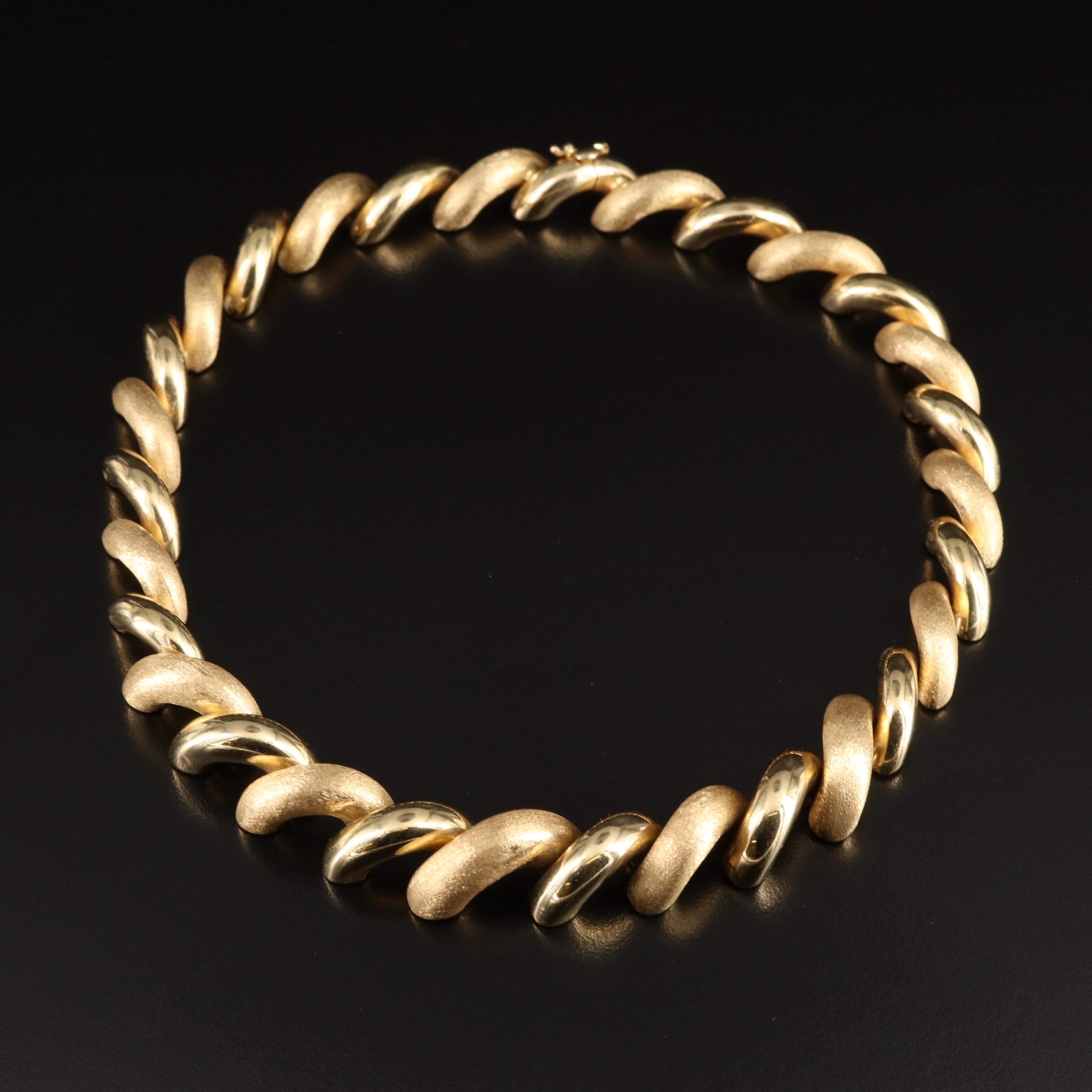 Italian 14K Graduated San Marco Chain Necklace | EBTH