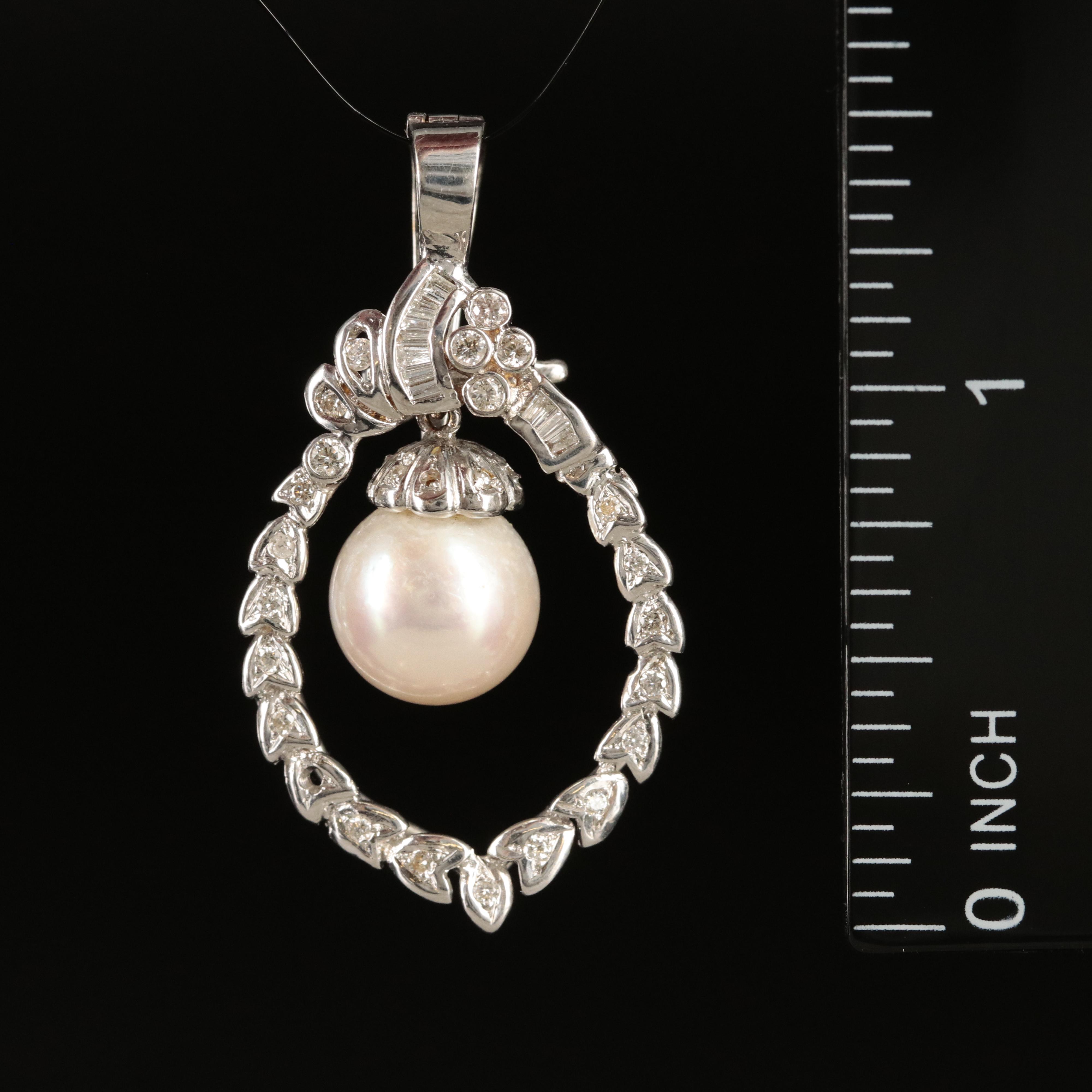 18K Pearl and Diamond Enhancer Pendant | EBTH
