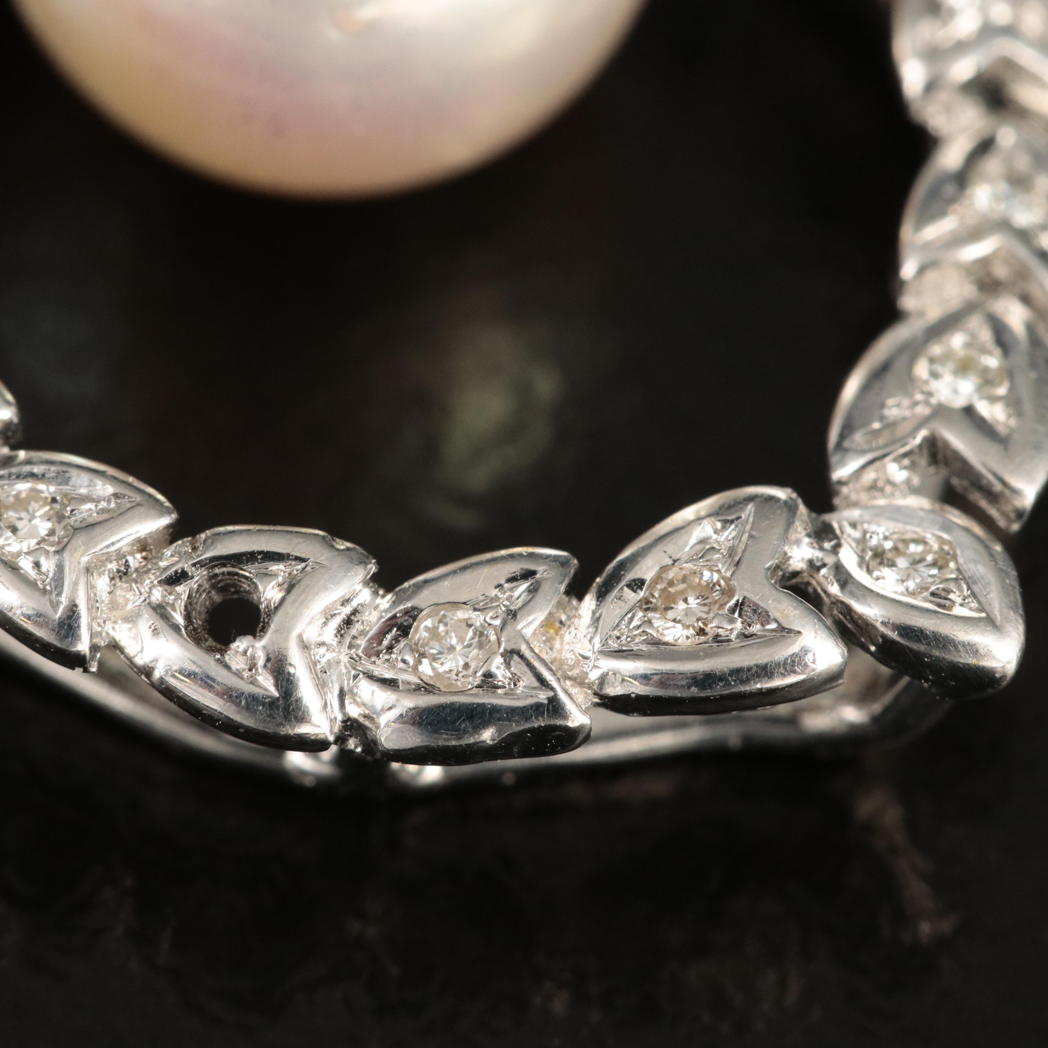 18K Pearl and Diamond Enhancer Pendant | EBTH