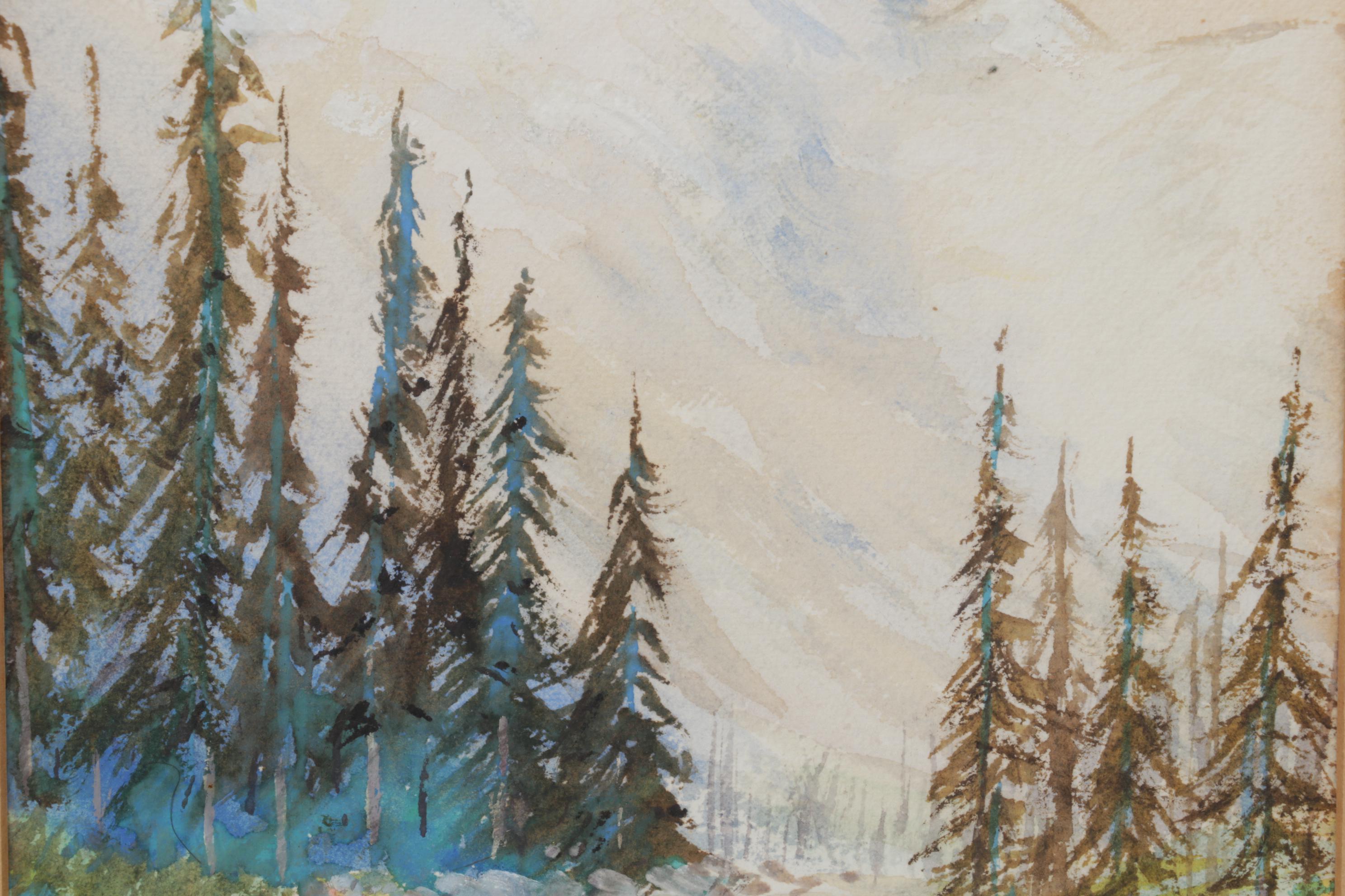 Ola Forbes Wickham Watercolor Painting of Mountainside Stream, 1953 | EBTH