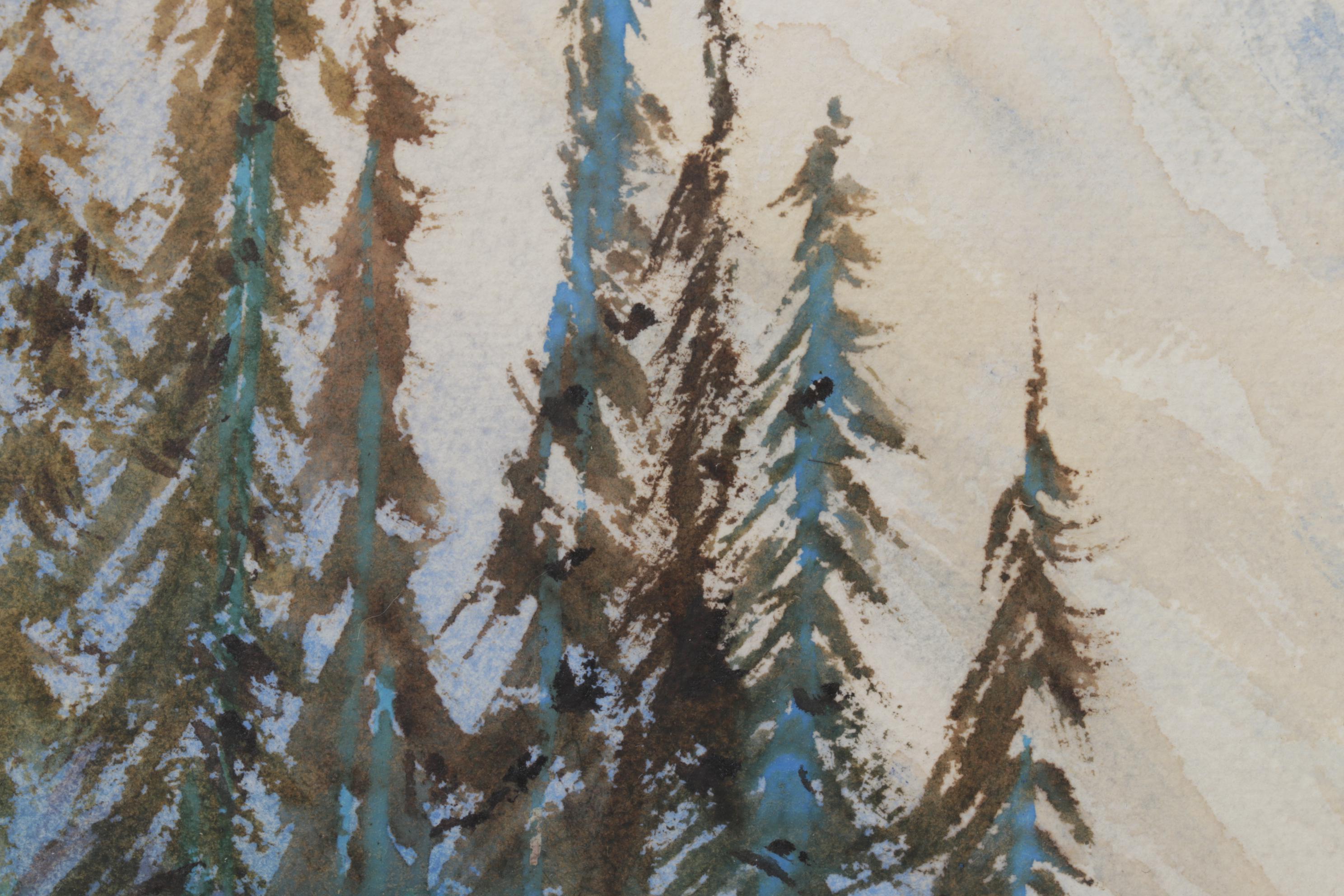 Ola Forbes Wickham Watercolor Painting of Mountainside Stream, 1953 | EBTH