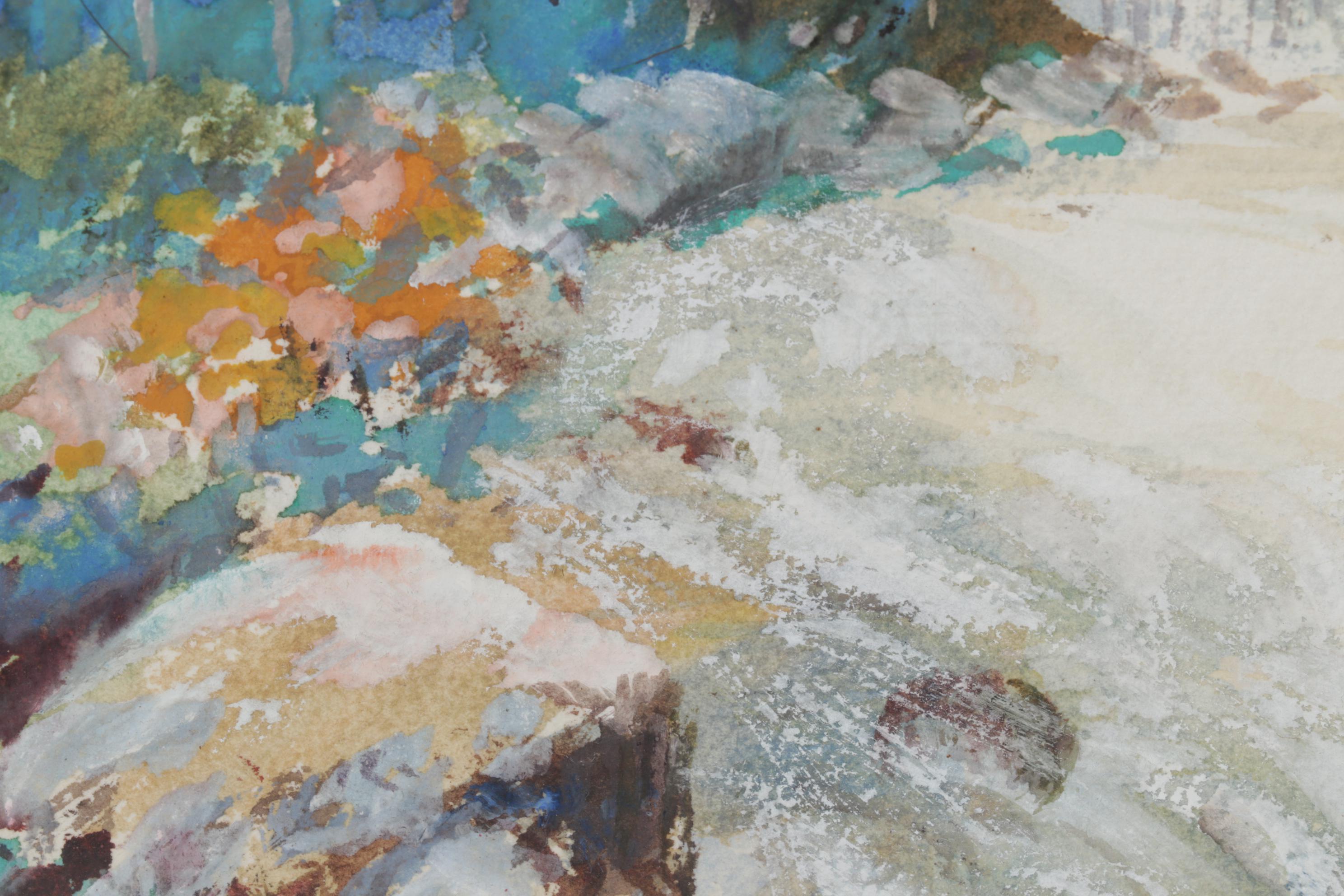 Ola Forbes Wickham Watercolor Painting of Mountainside Stream, 1953 | EBTH