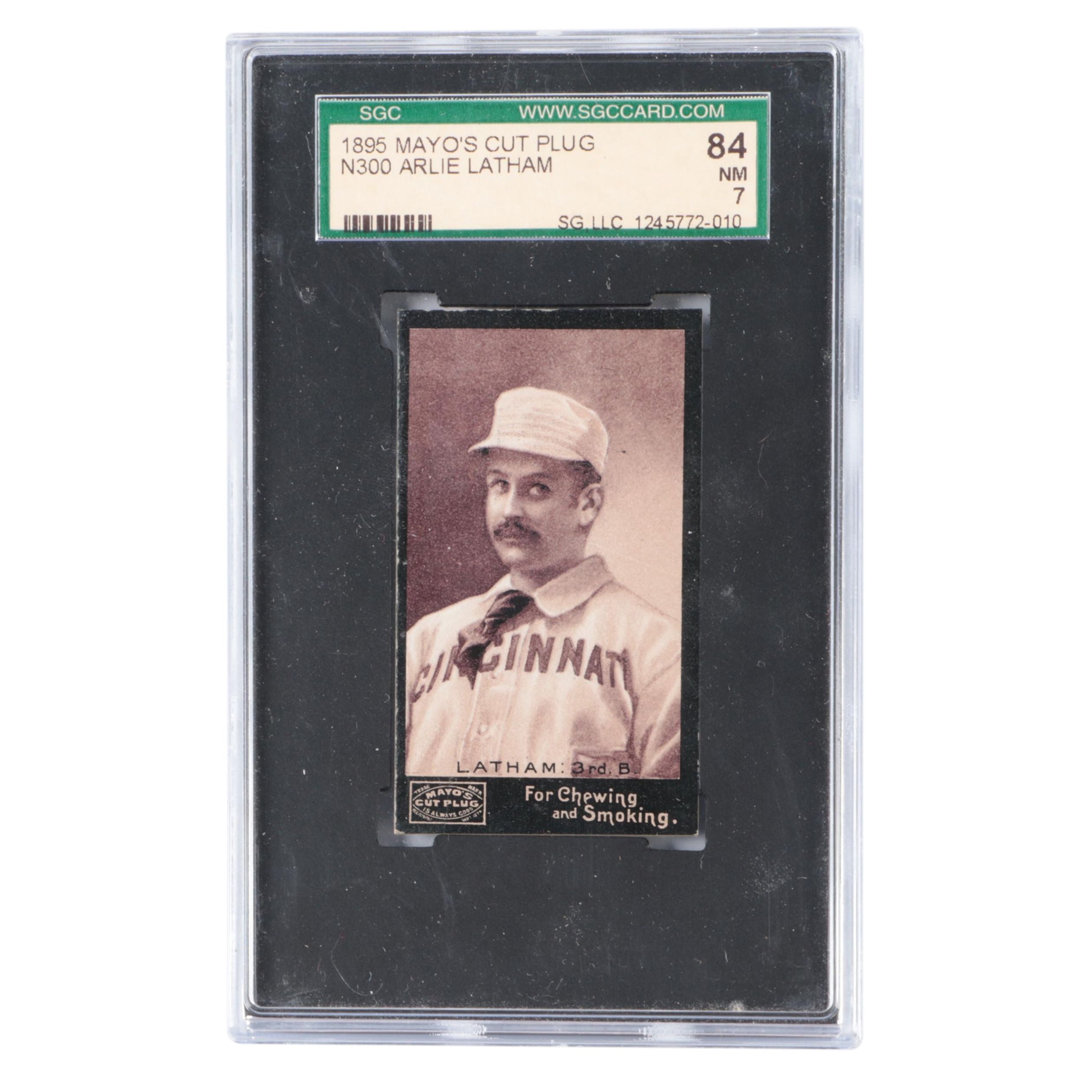 1895 Mayo's Cut Plug N300 Arlie Latham Baseball Card SGC Graded 7 Near ...
