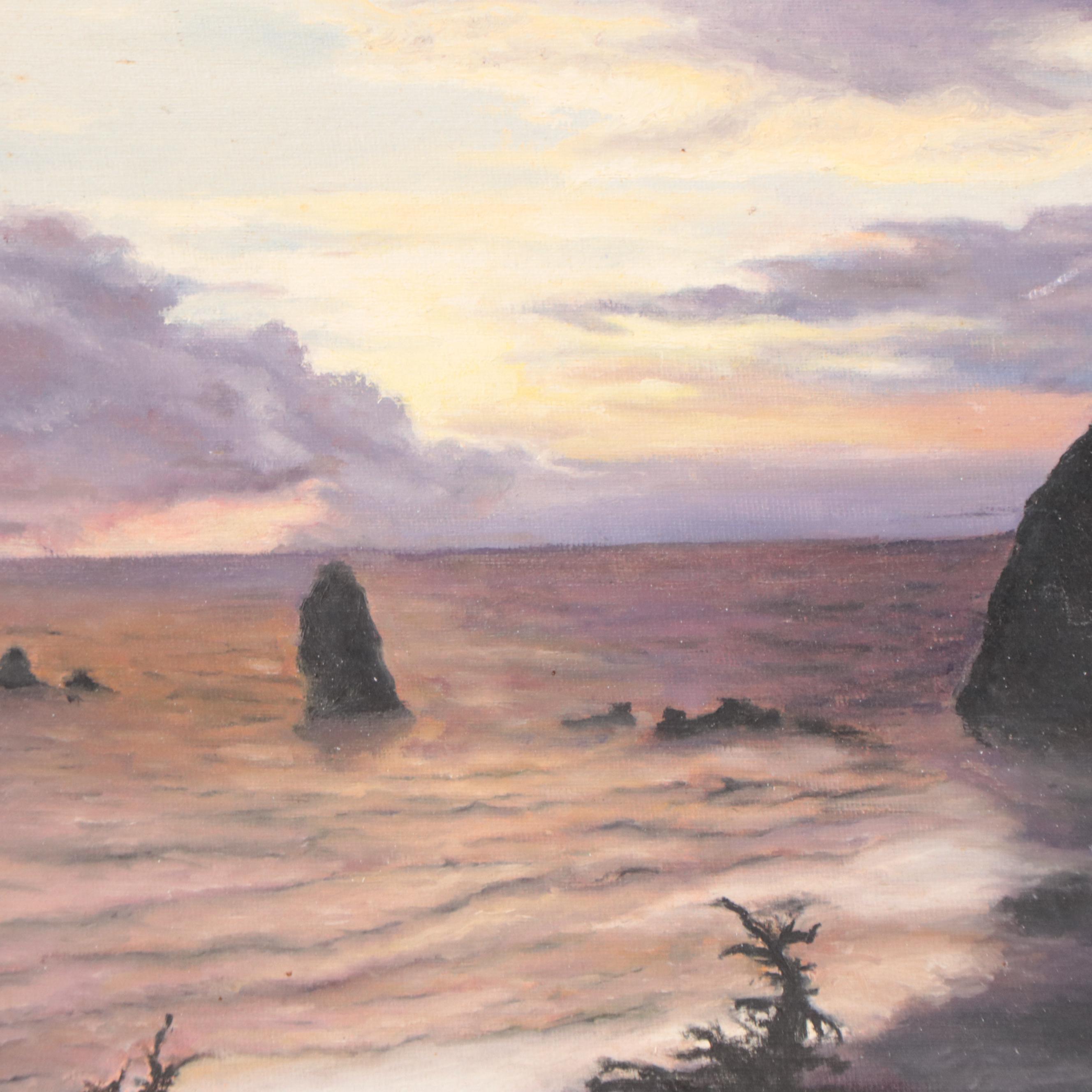 Oil Painting of Coastal Landscape, 1979 | EBTH