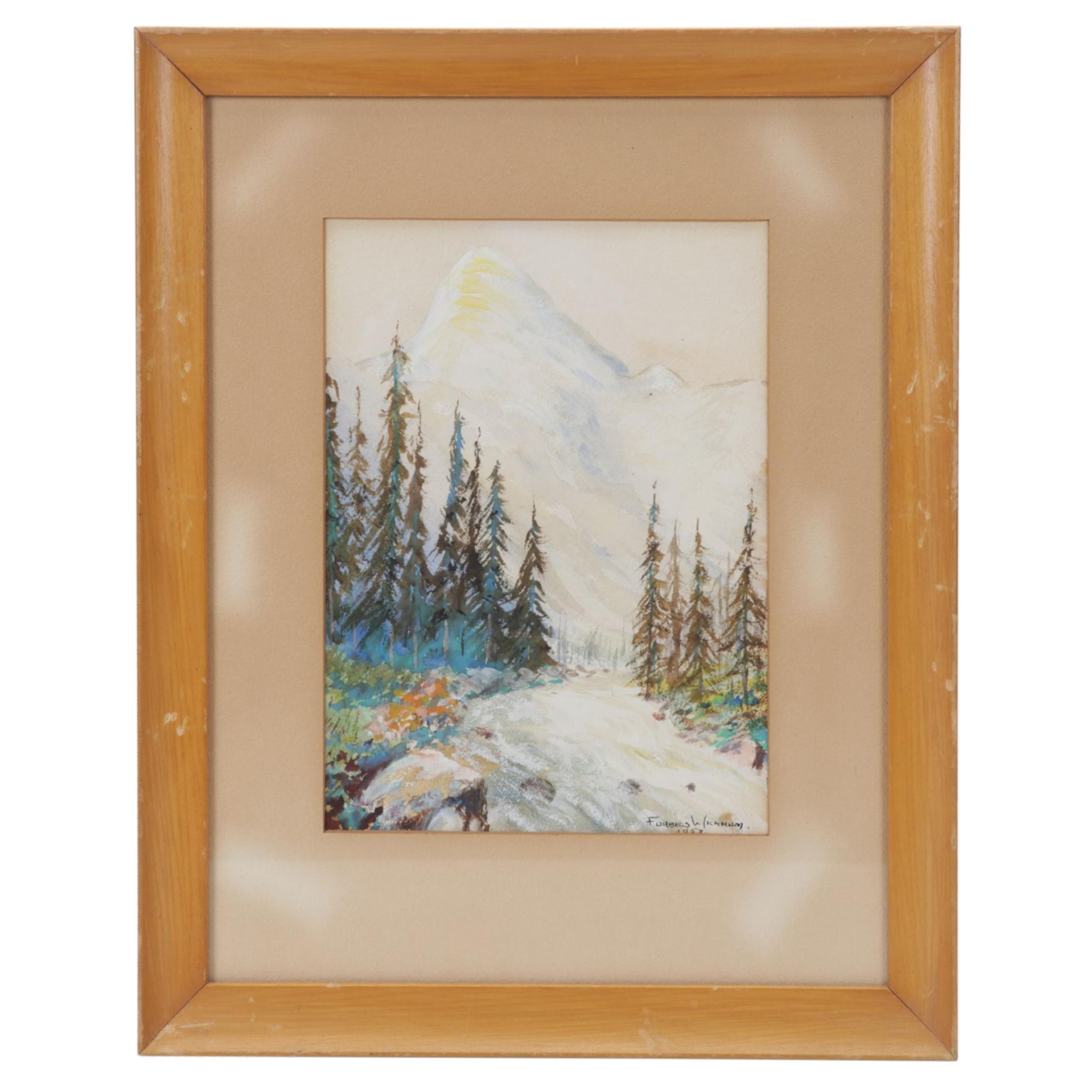 Ola Forbes Wickham Watercolor Painting of Mountainside Stream, 1953 | EBTH