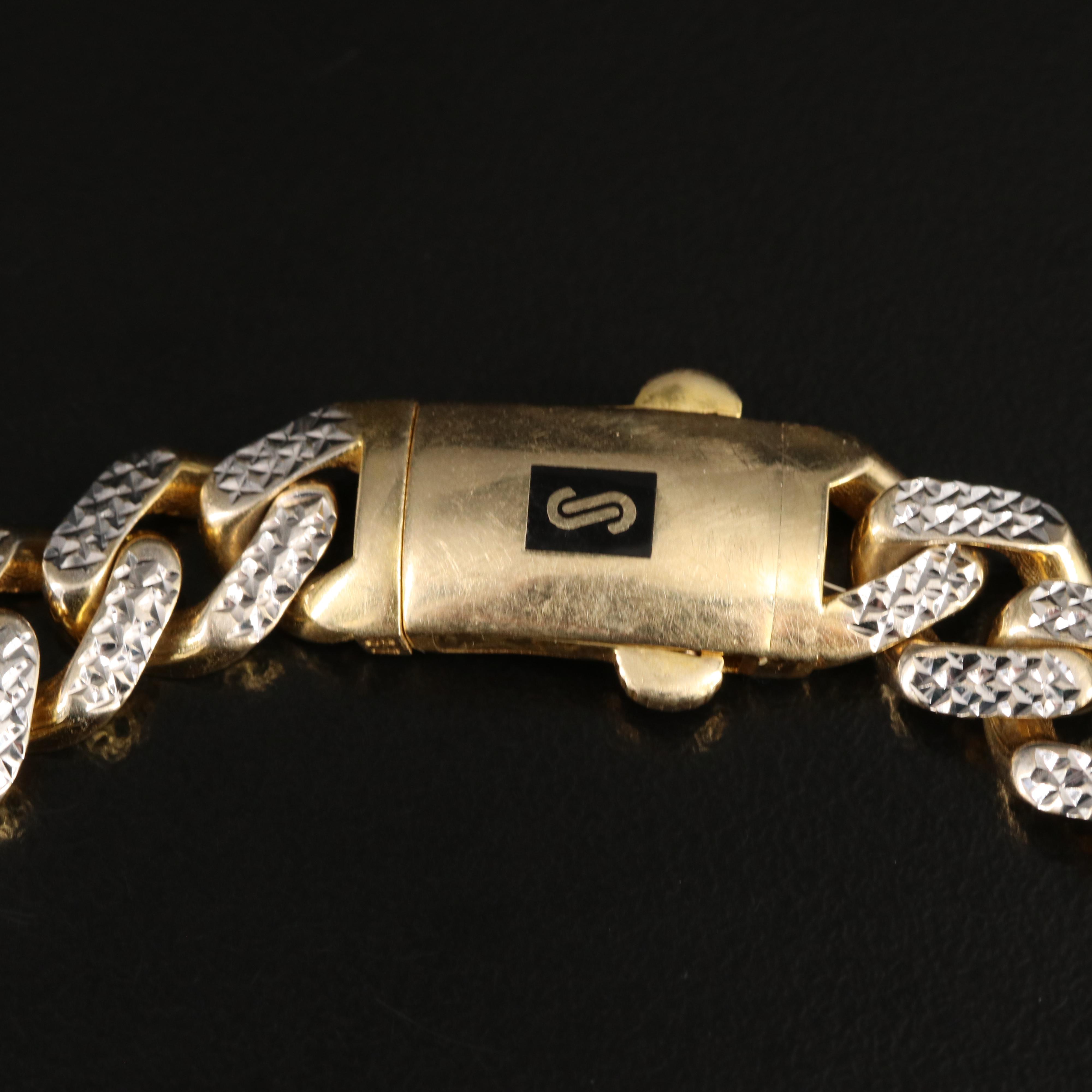 Oro Monaco 10K Curb Chain Bracelet with Diamond Cut Finish | EBTH