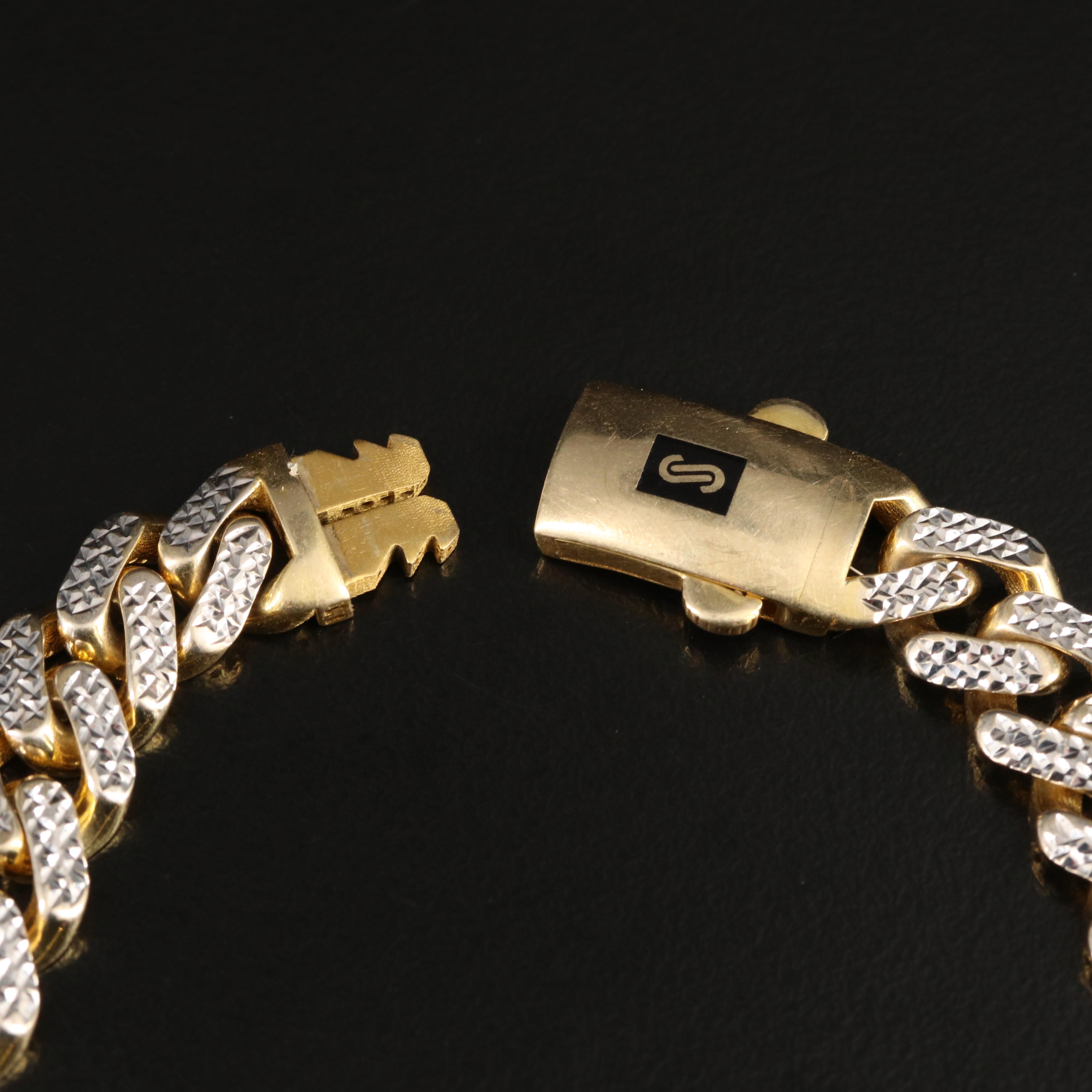 Oro Monaco 10K Curb Chain Bracelet with Diamond Cut Finish | EBTH