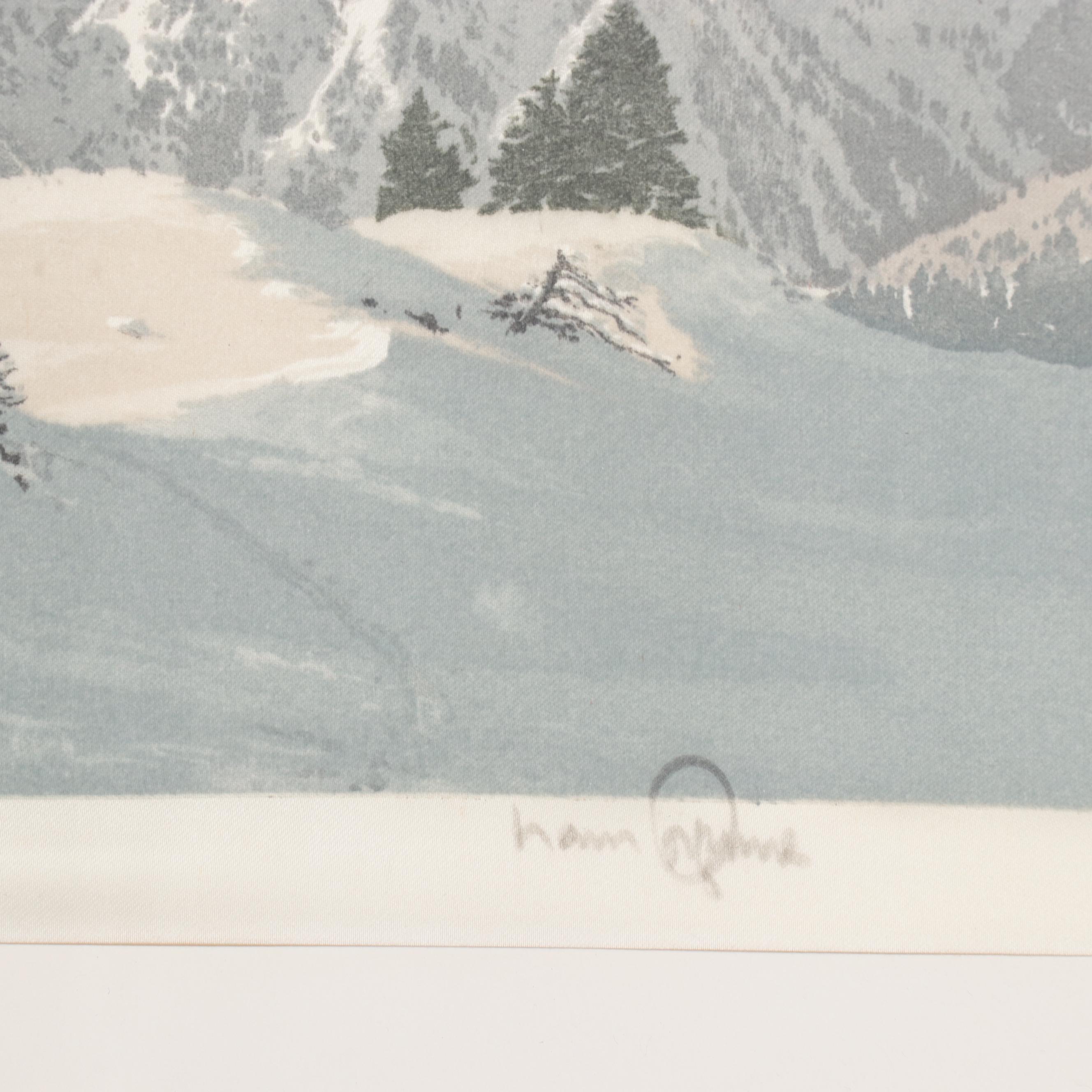 Hans Figura Landscape Etchings on Fabric | EBTH