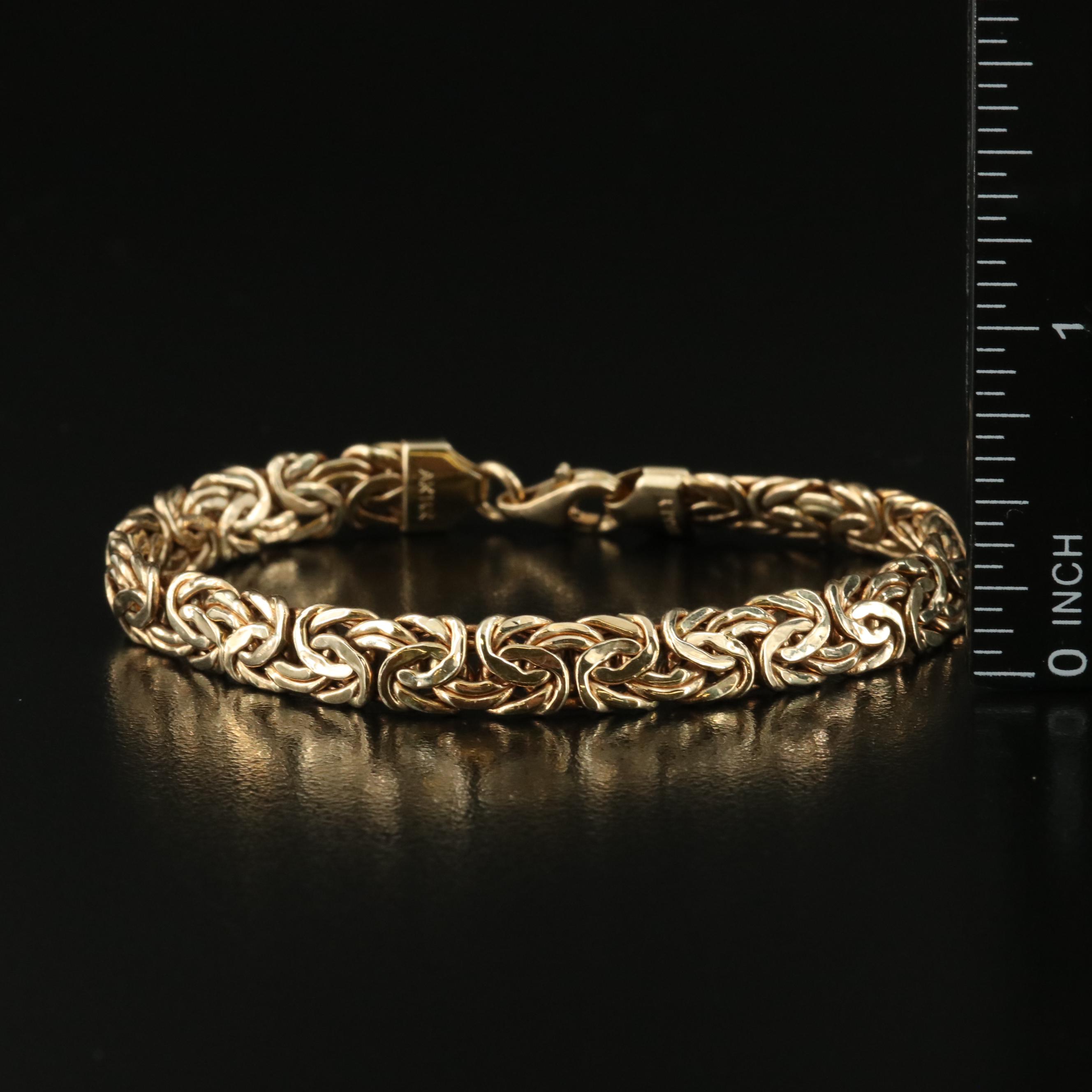 14K Flat Byzantine Bracelet | EBTH