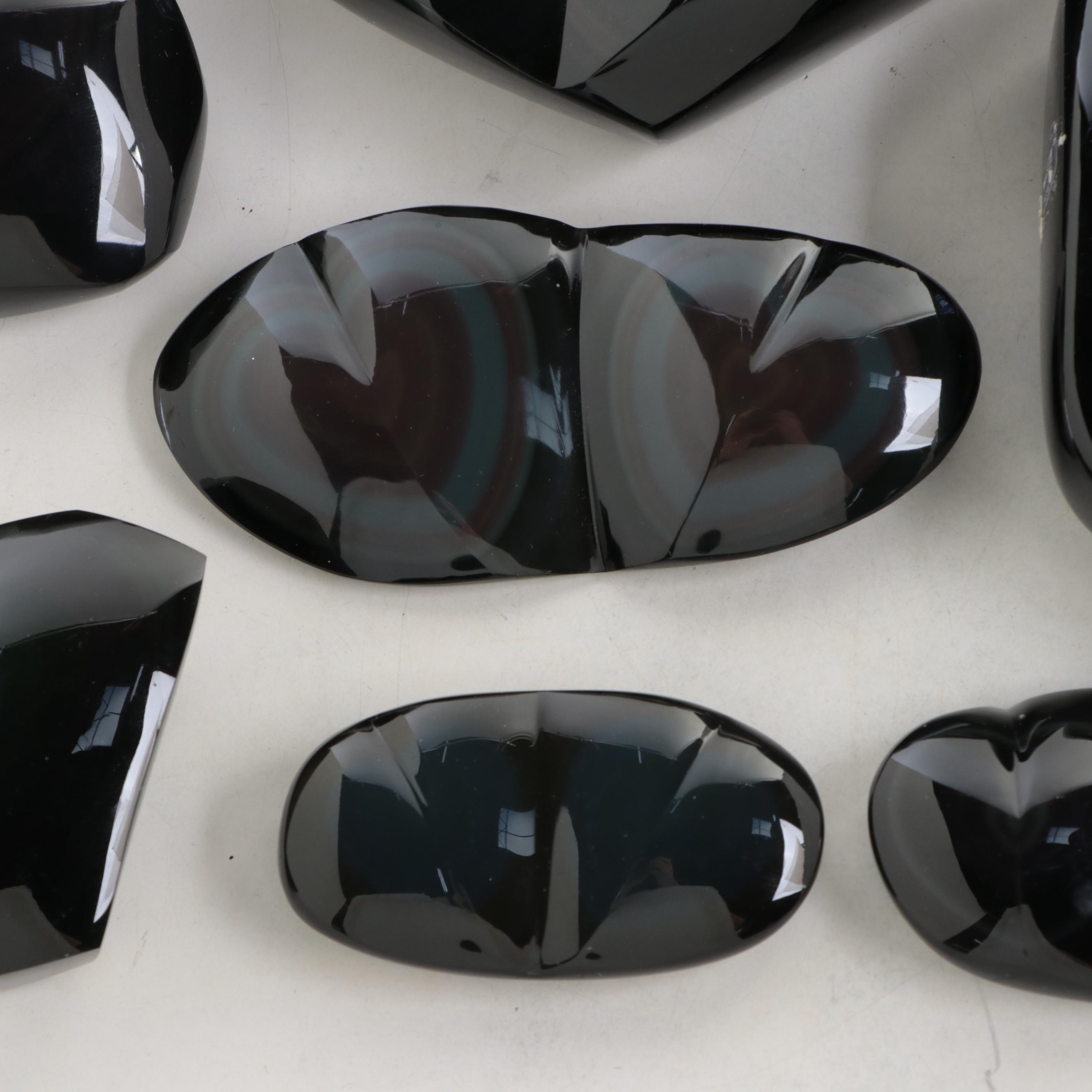 Mexican Hand-Carved and Polished Rainbow Obsidian | EBTH