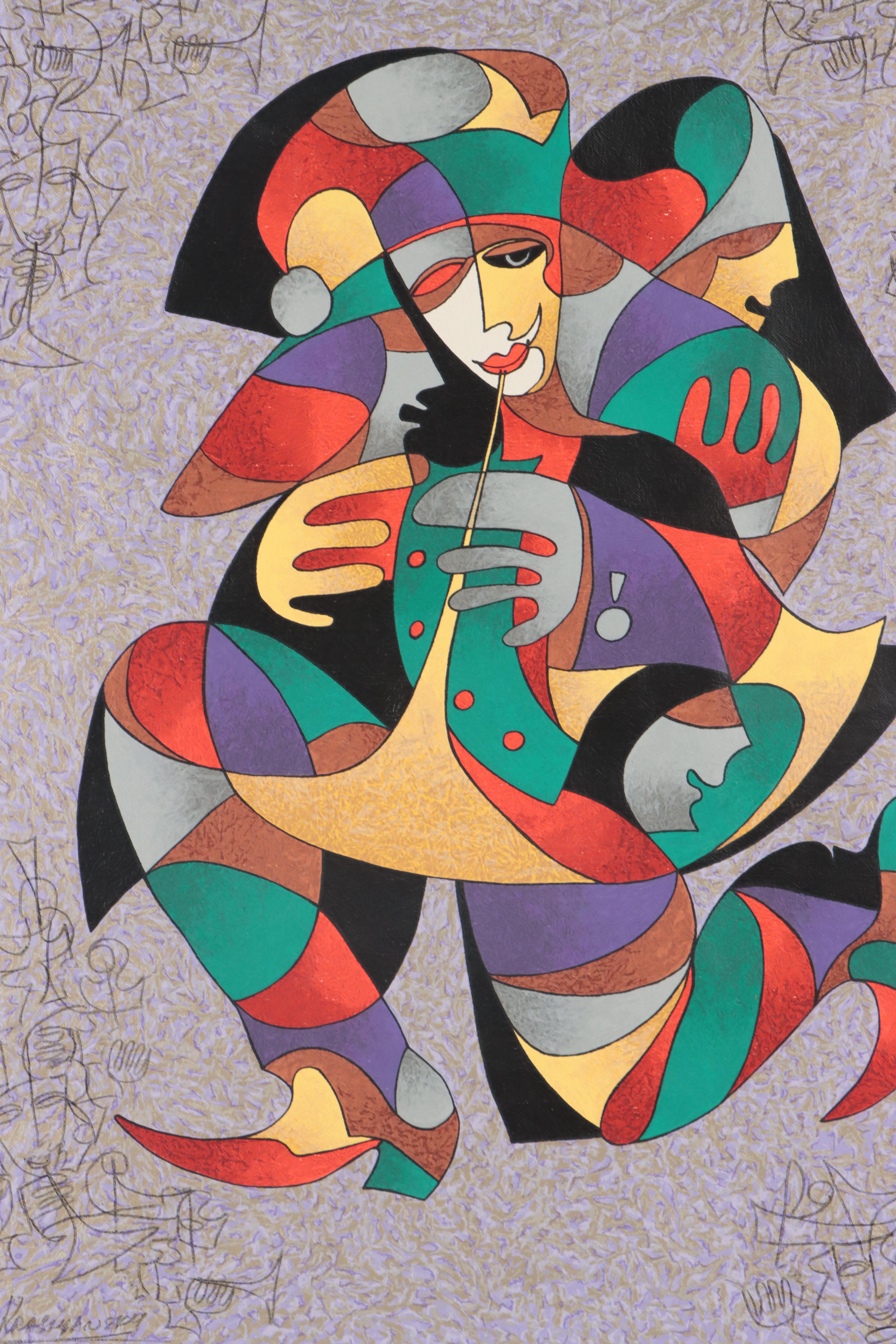 Anatole Krasnyansky Embellished Serigraph "Running Jester II" | EBTH