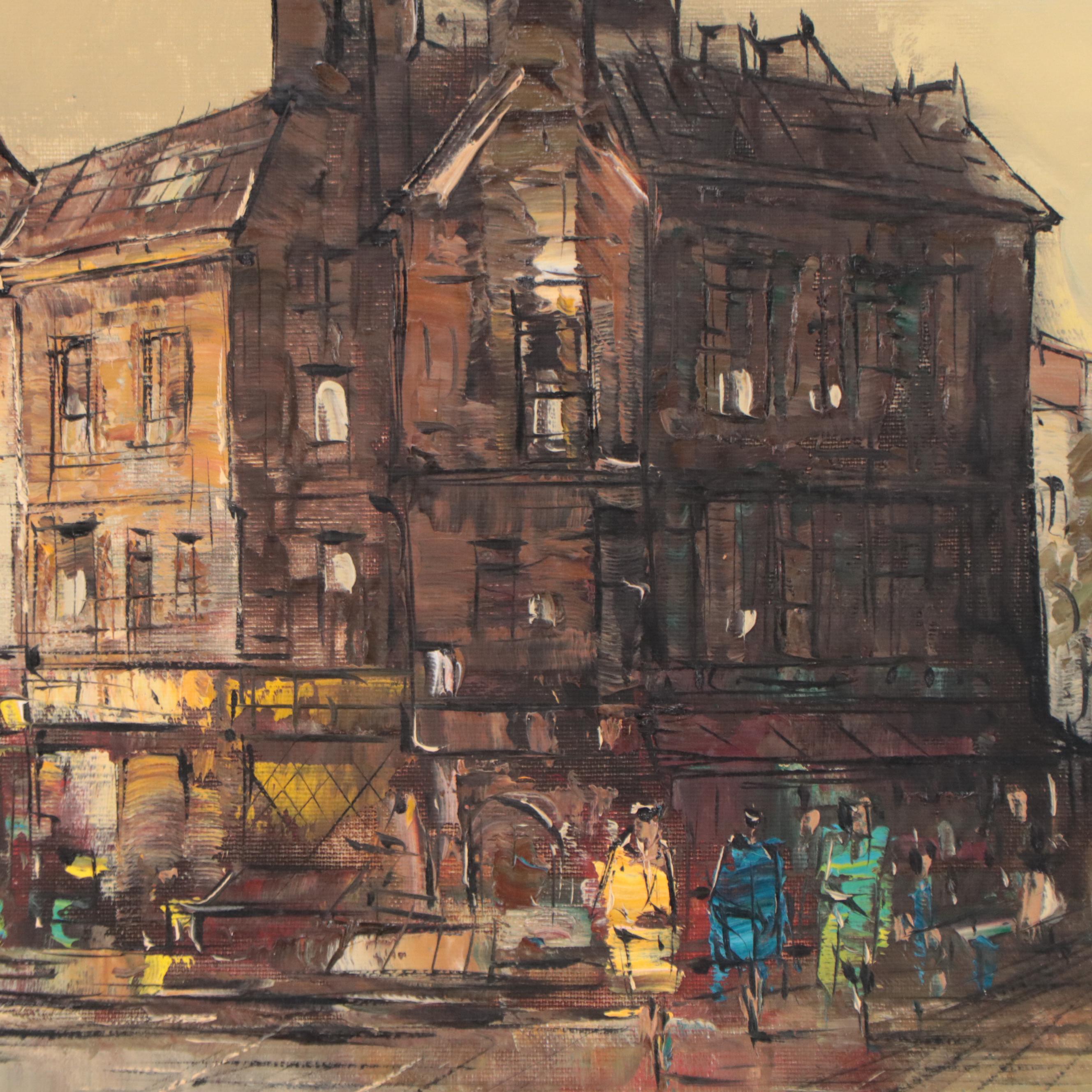 Marcel Lareau Parisian Street Scene Oil Painting | EBTH