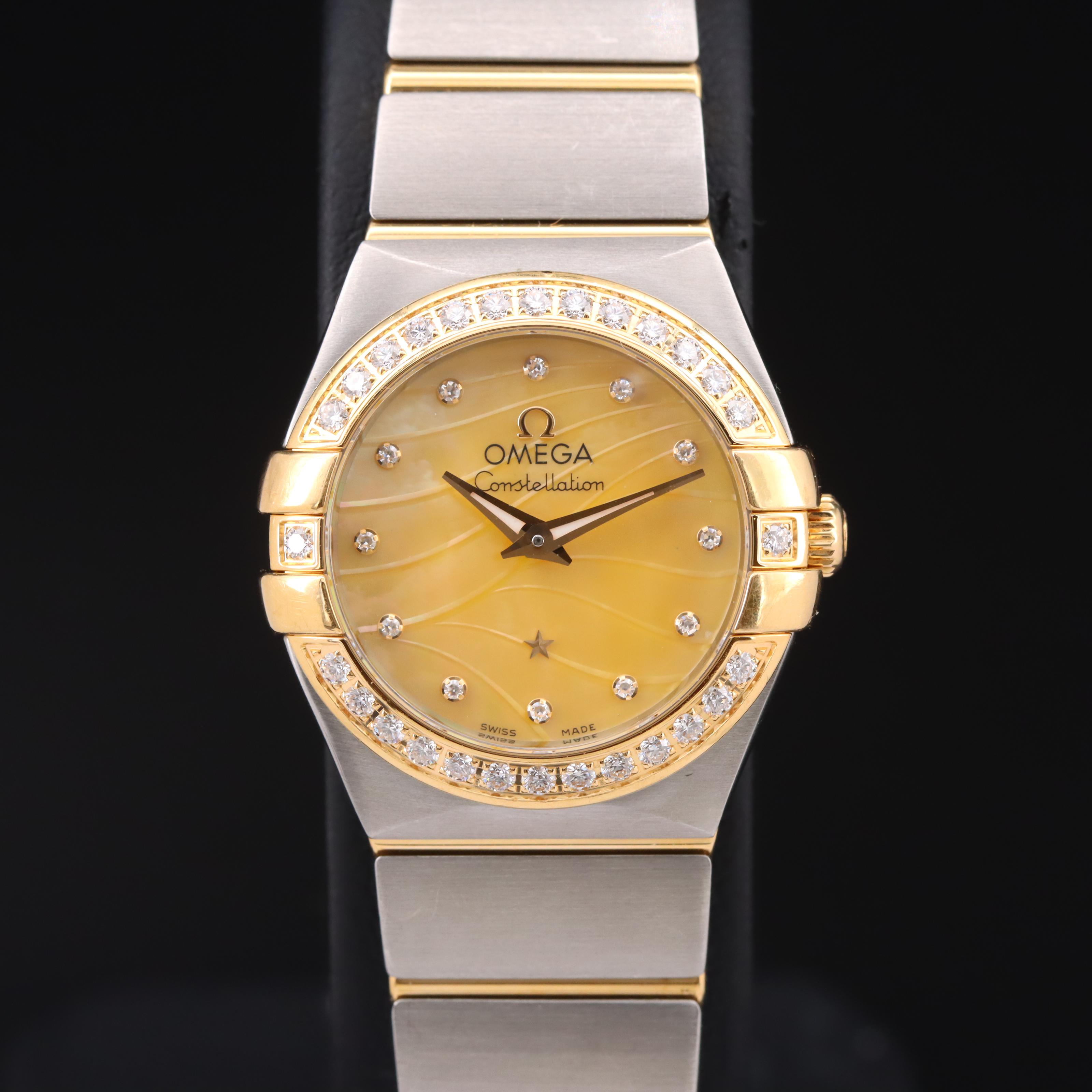 Omega Constellation 18K and Steel Diamond Mother-of-Pearl Wristwatch | EBTH
