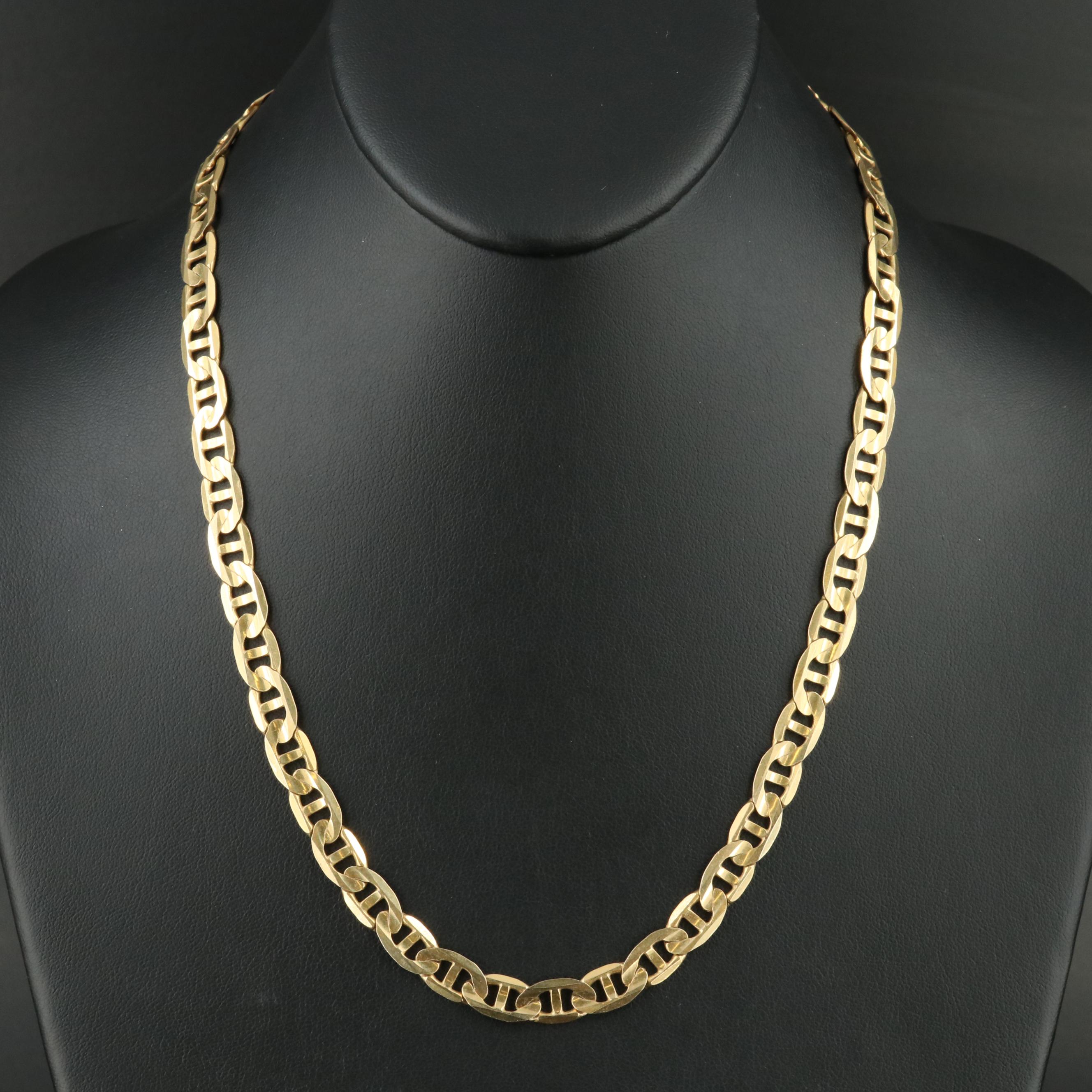 Italian 14K Mariner Chain Necklace | EBTH
