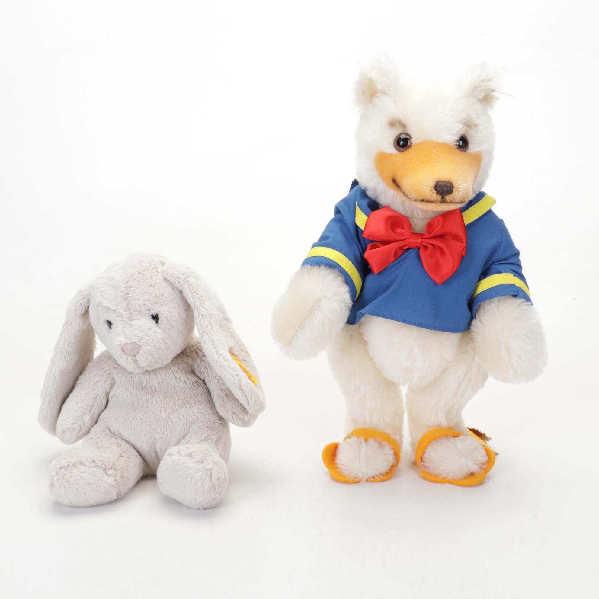 Steiff "Teddy Donald" and Bunny Rabbit Stuffed Animals | EBTH