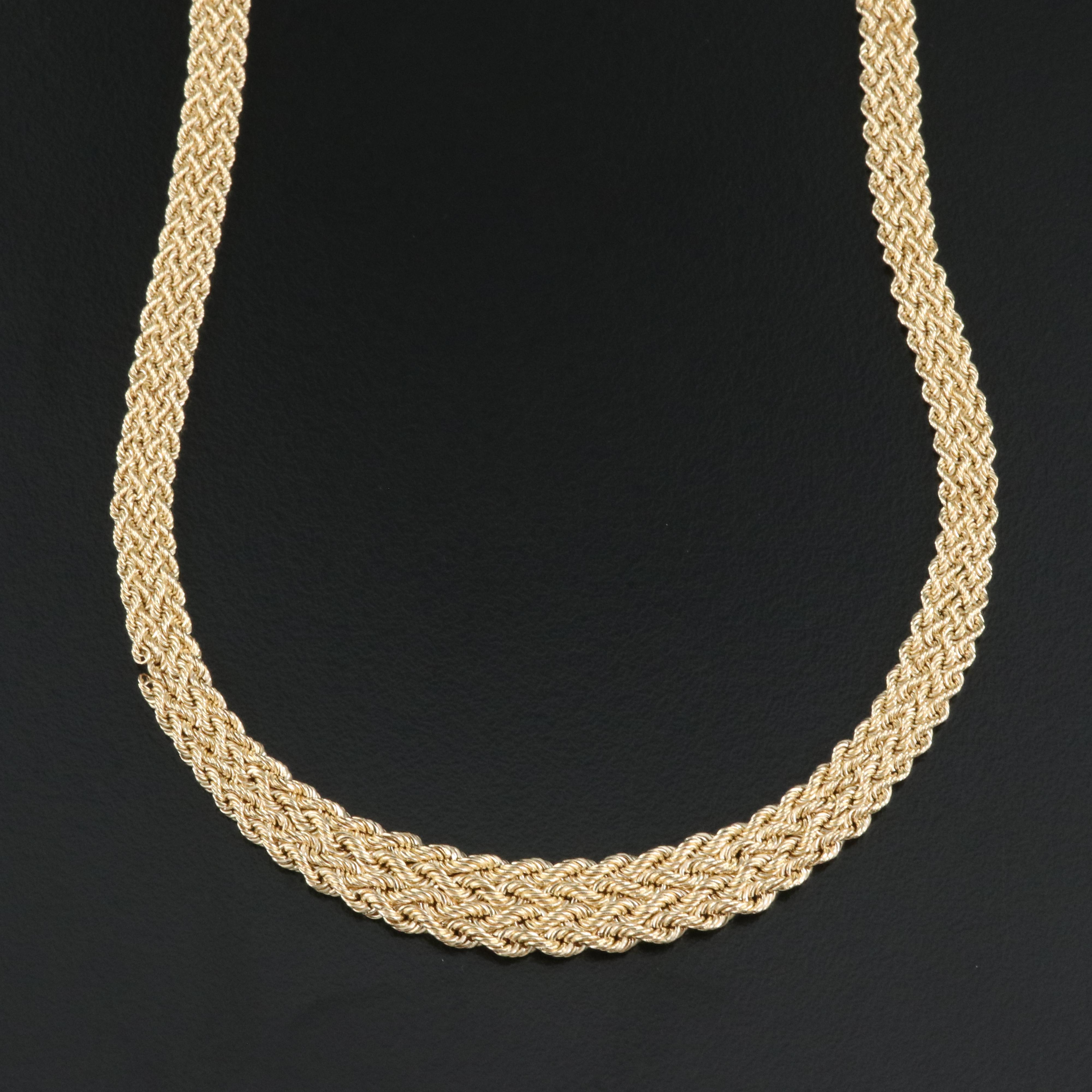 14K Braided Rope Chain Necklace | EBTH
