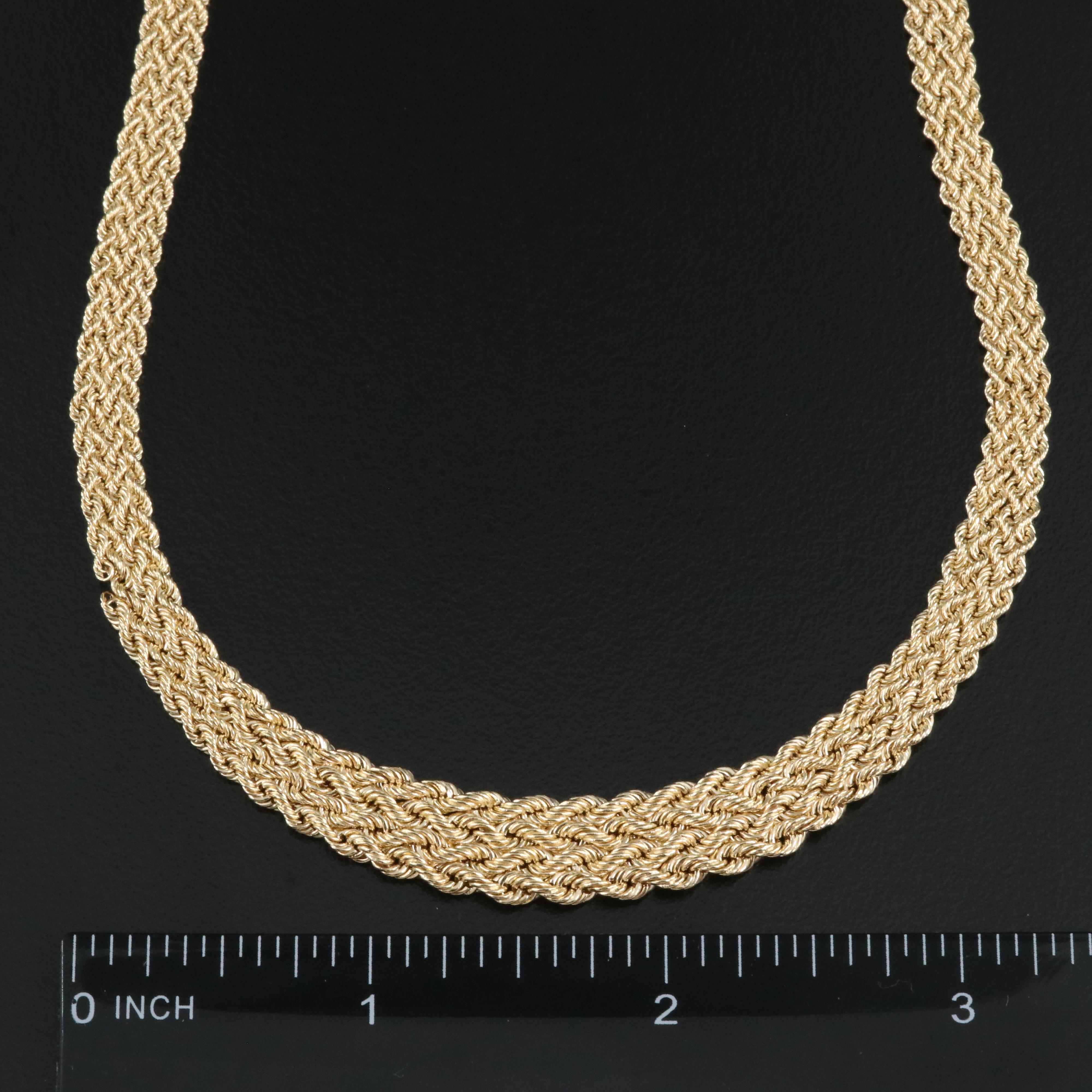 14K Braided Rope Chain Necklace | EBTH
