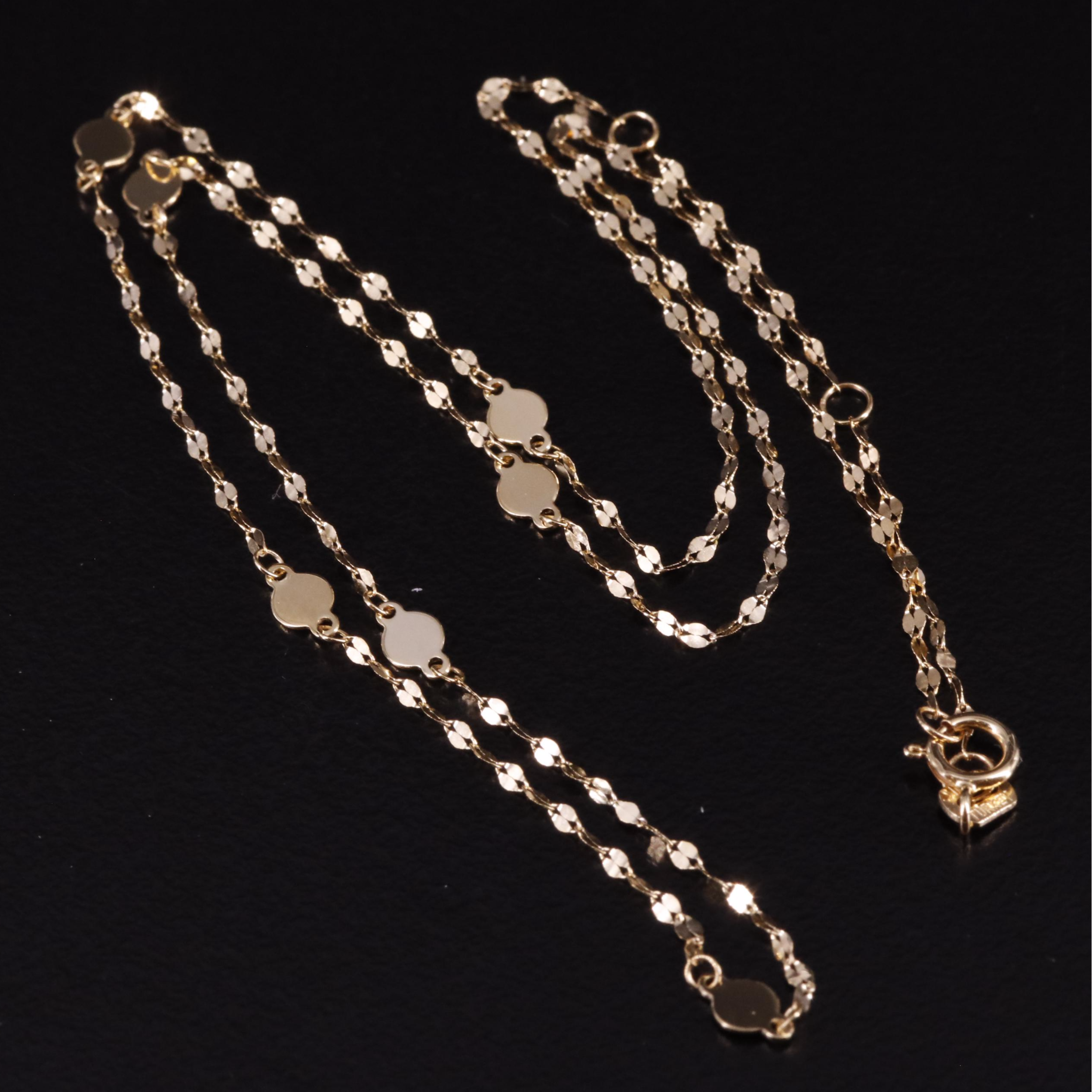 10K Mirror Chain Necklace | EBTH