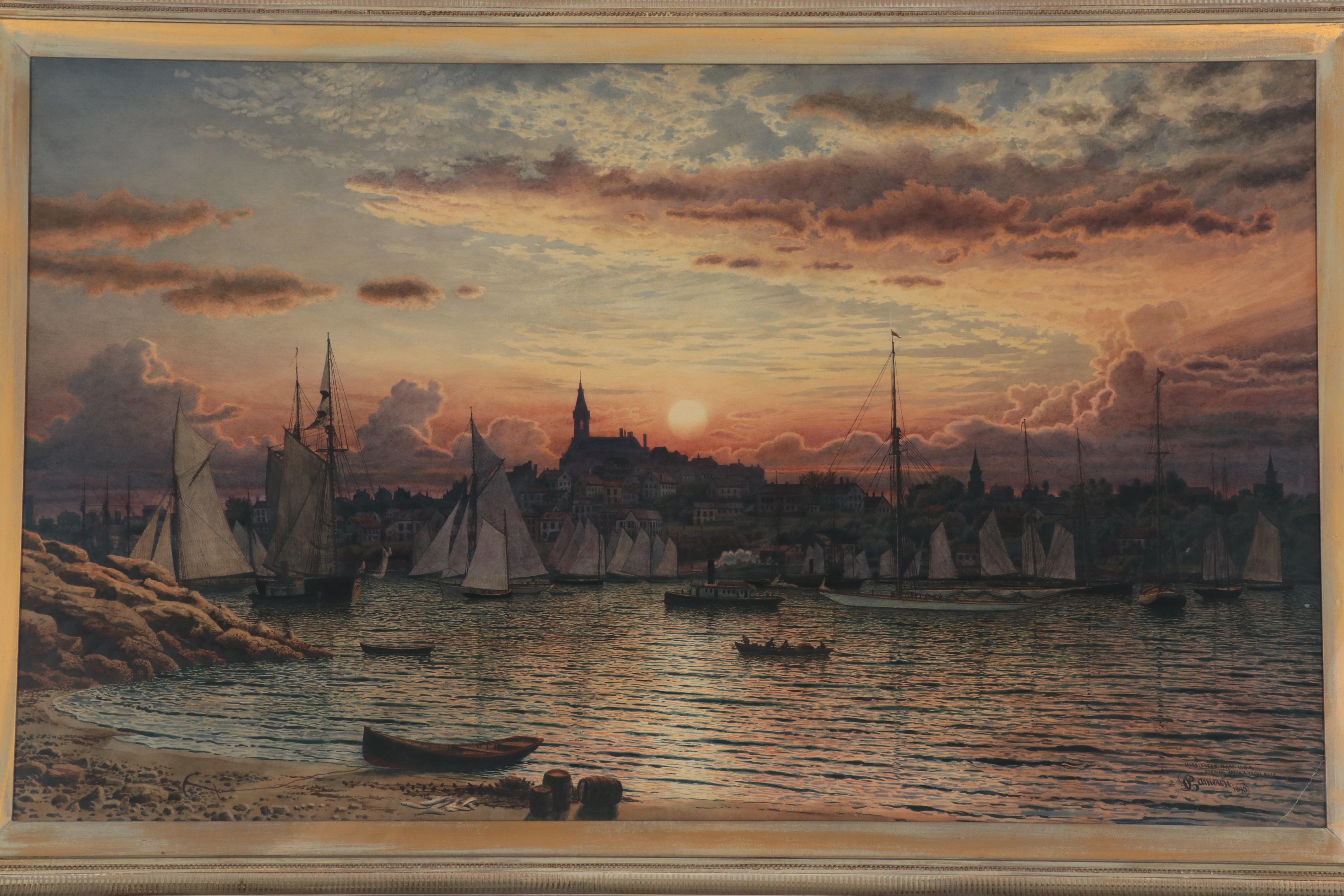 Peter Caledon Cameron Watercolor Painting "Evening After A Yacht Race ...