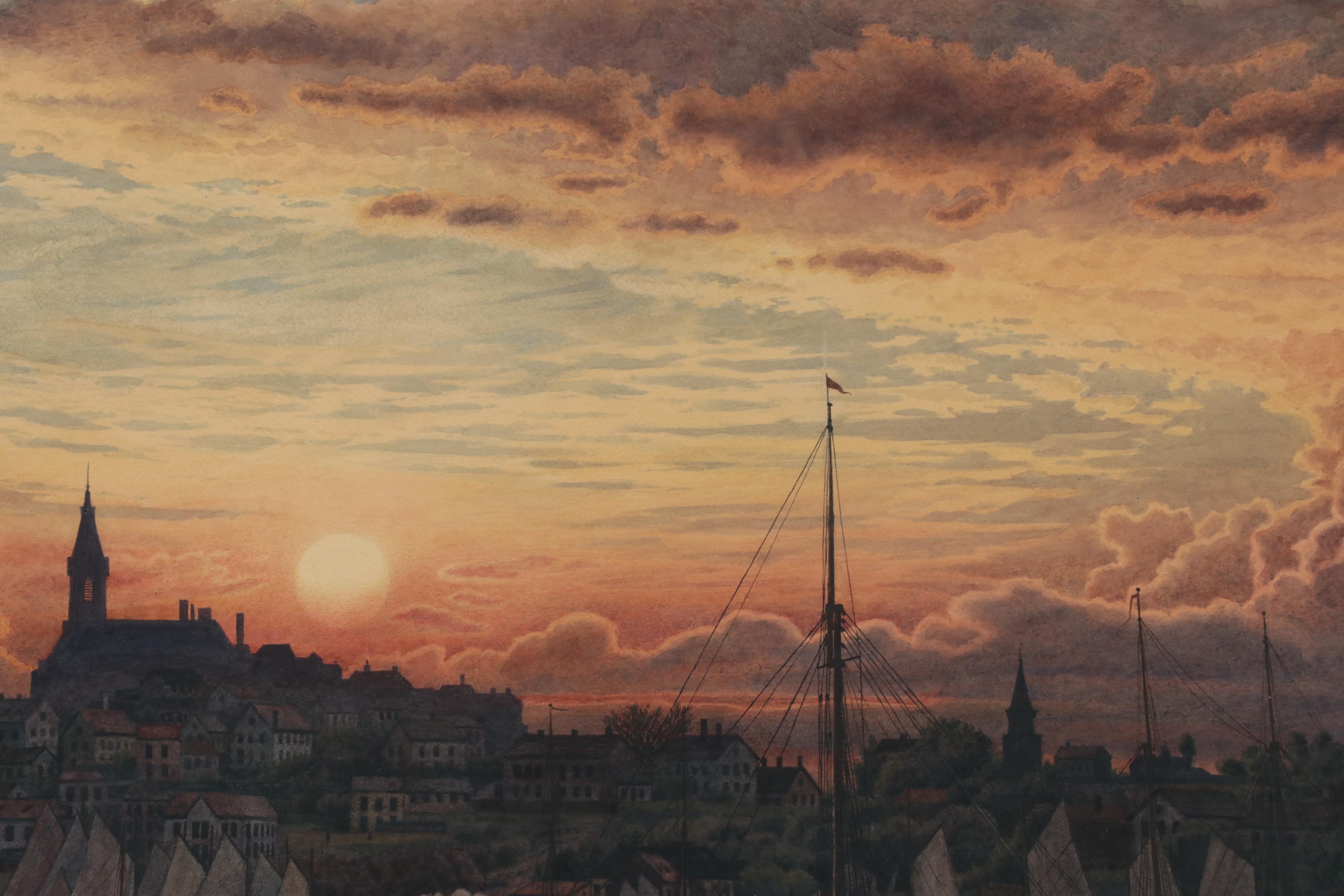 Peter Caledon Cameron Watercolor Painting "Evening After A Yacht Race ...