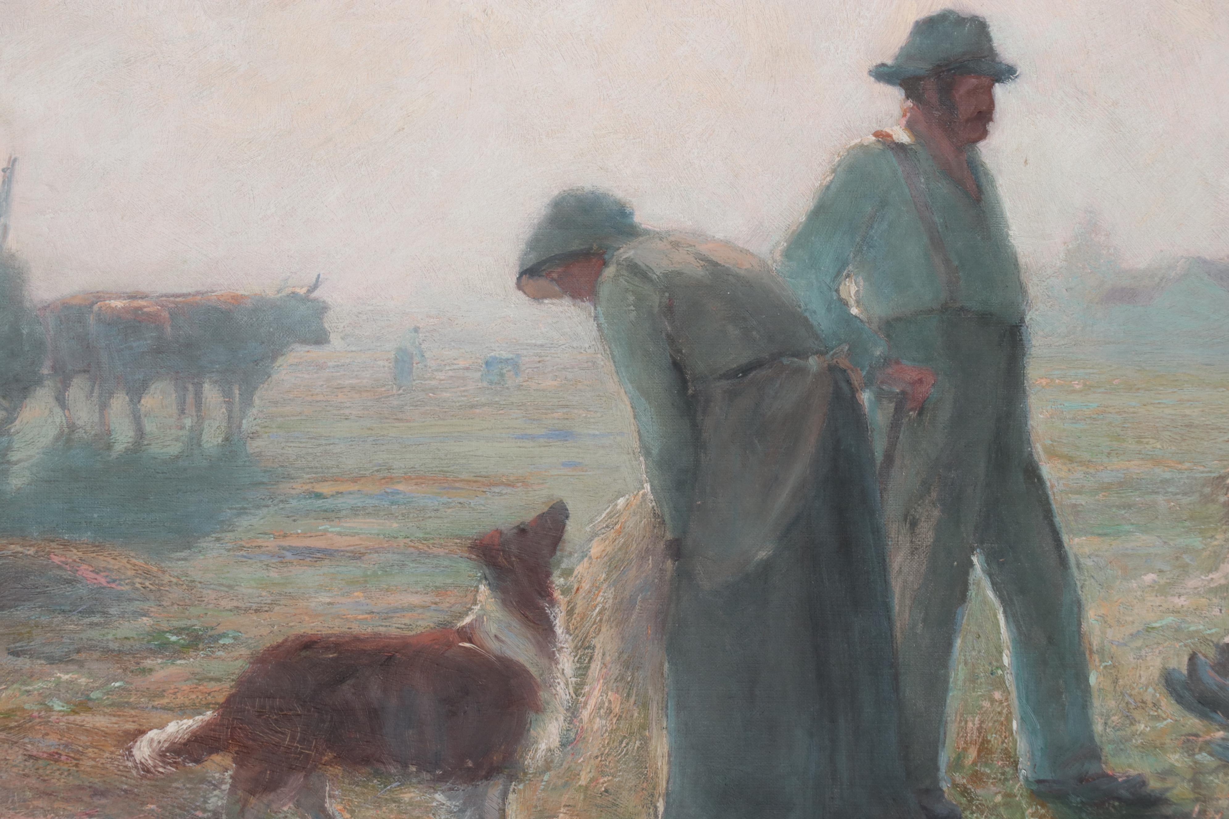 Thomas Corwin Lindsay Large-Scale Pastoral Scene Oil Painting, Circa ...