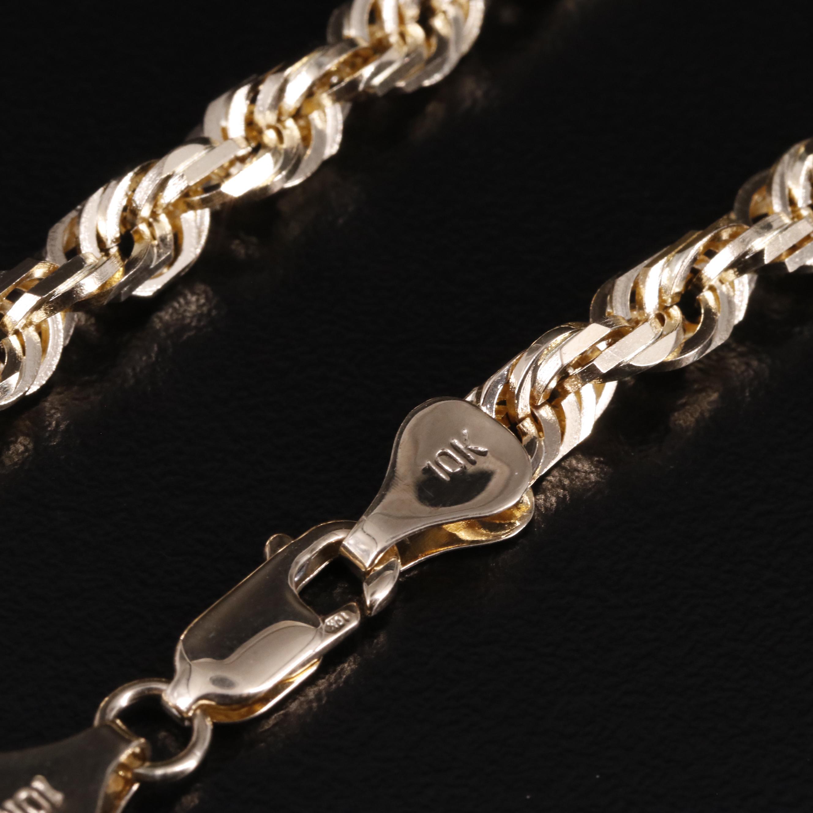 14K French Rope Chain Bracelet | EBTH
