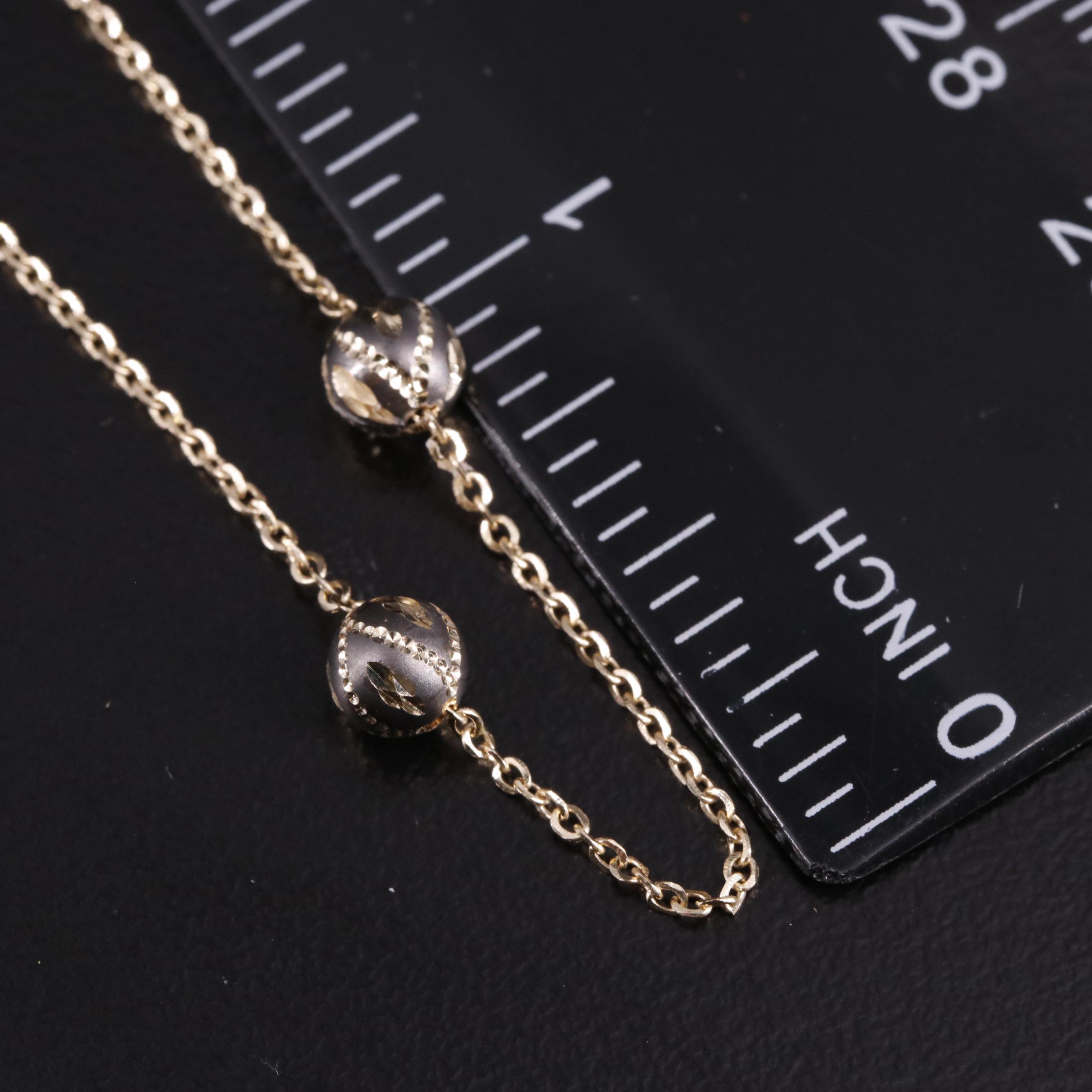 14K Diamond Cut Bead Station Necklace | EBTH