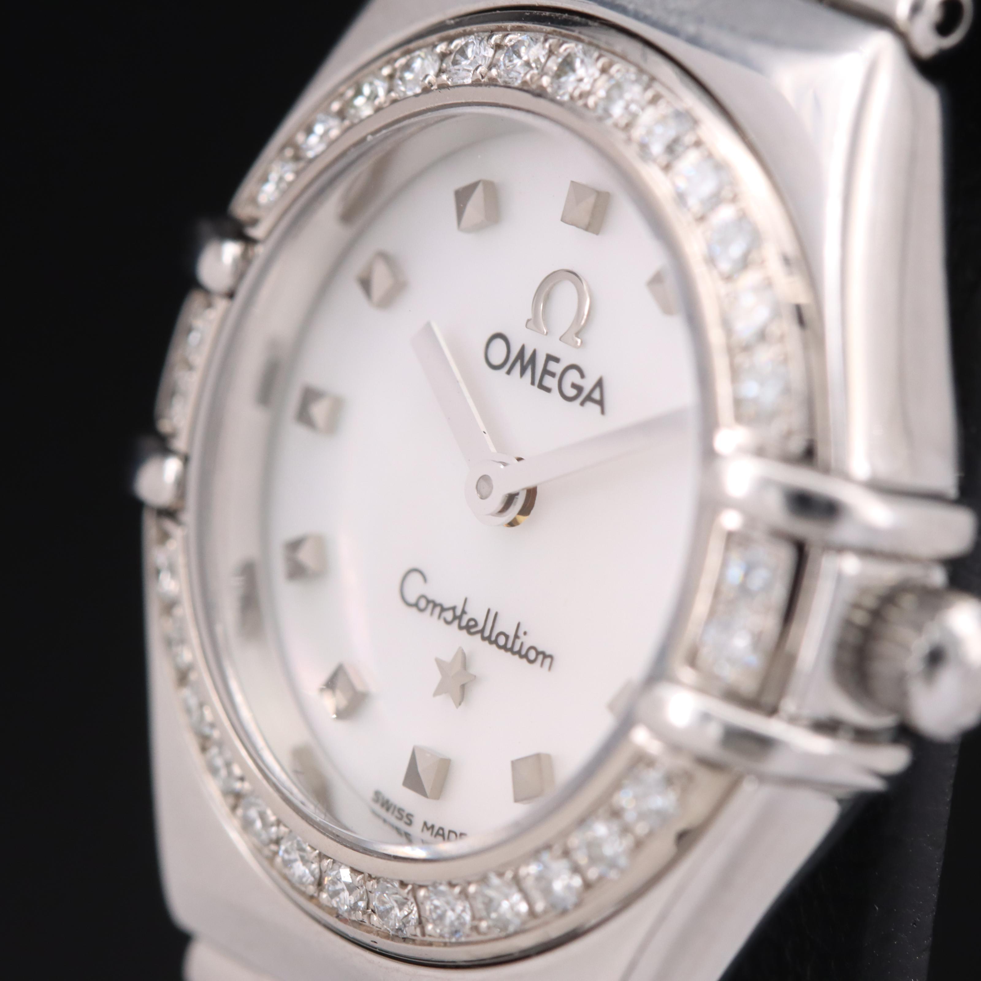 Omega Constellation Mother-of-Pearl Dial and Diamond Bezel Wristwatch ...
