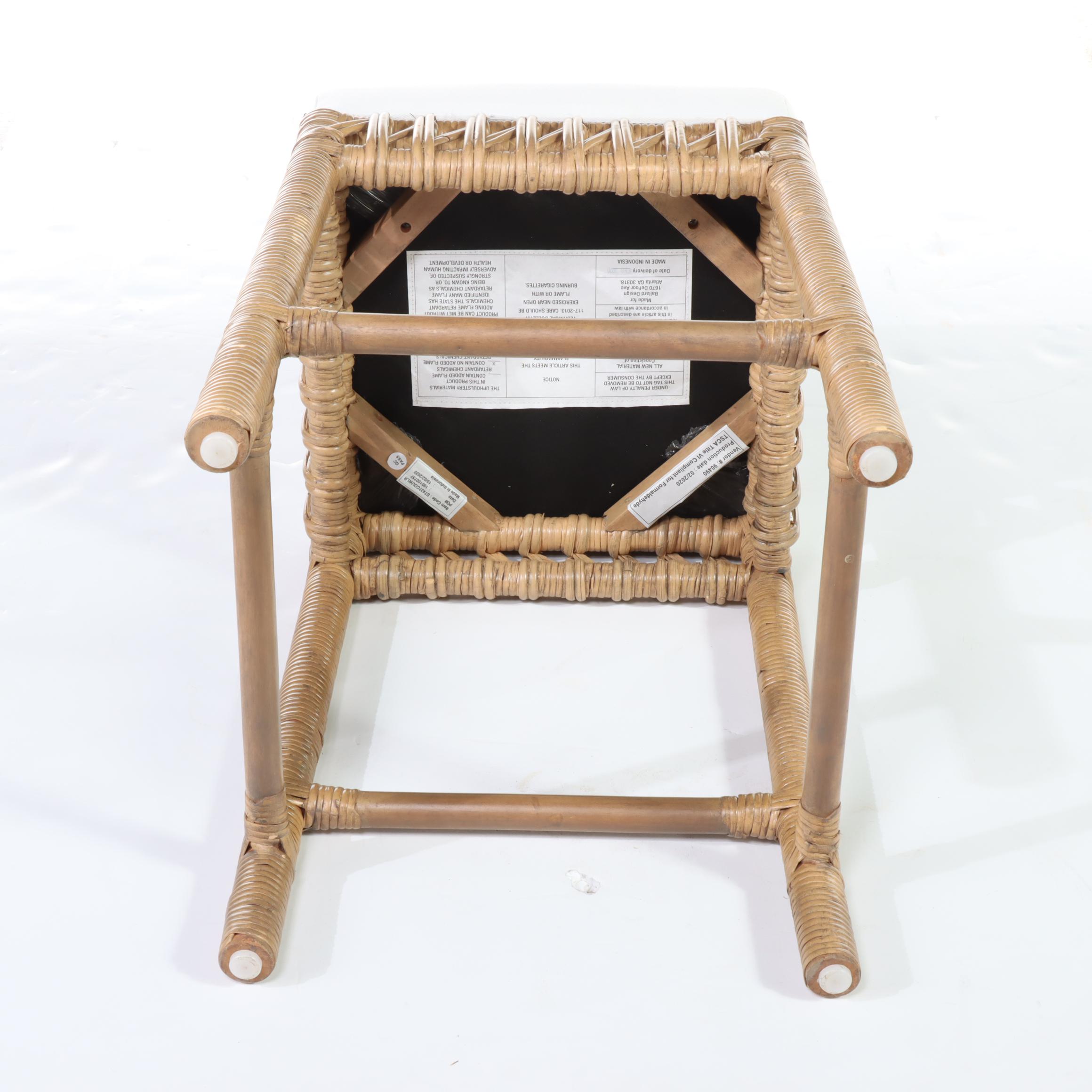 Ballard Designs "Carly" Wicker and Rattan Counter Stool | EBTH