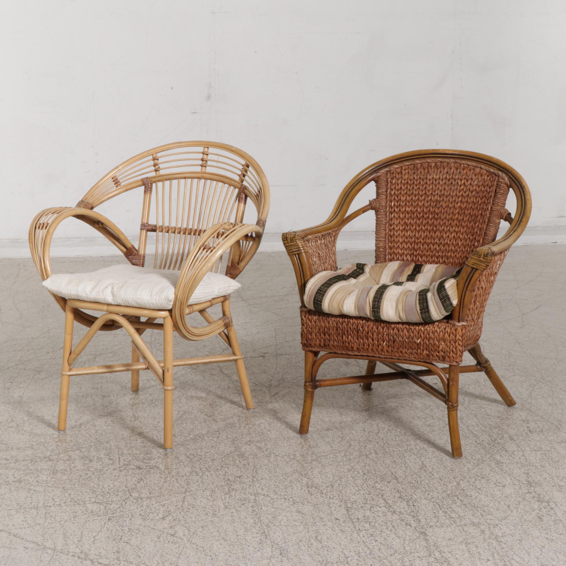 Pier 1 Rattan and Wicker Three-Piece Dining Set with Associated Chair ...