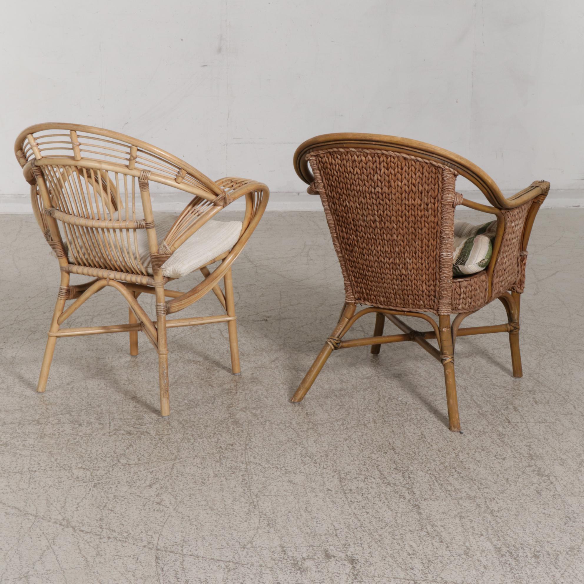 Pier 1 Rattan and Wicker Three-Piece Dining Set with Associated Chair ...