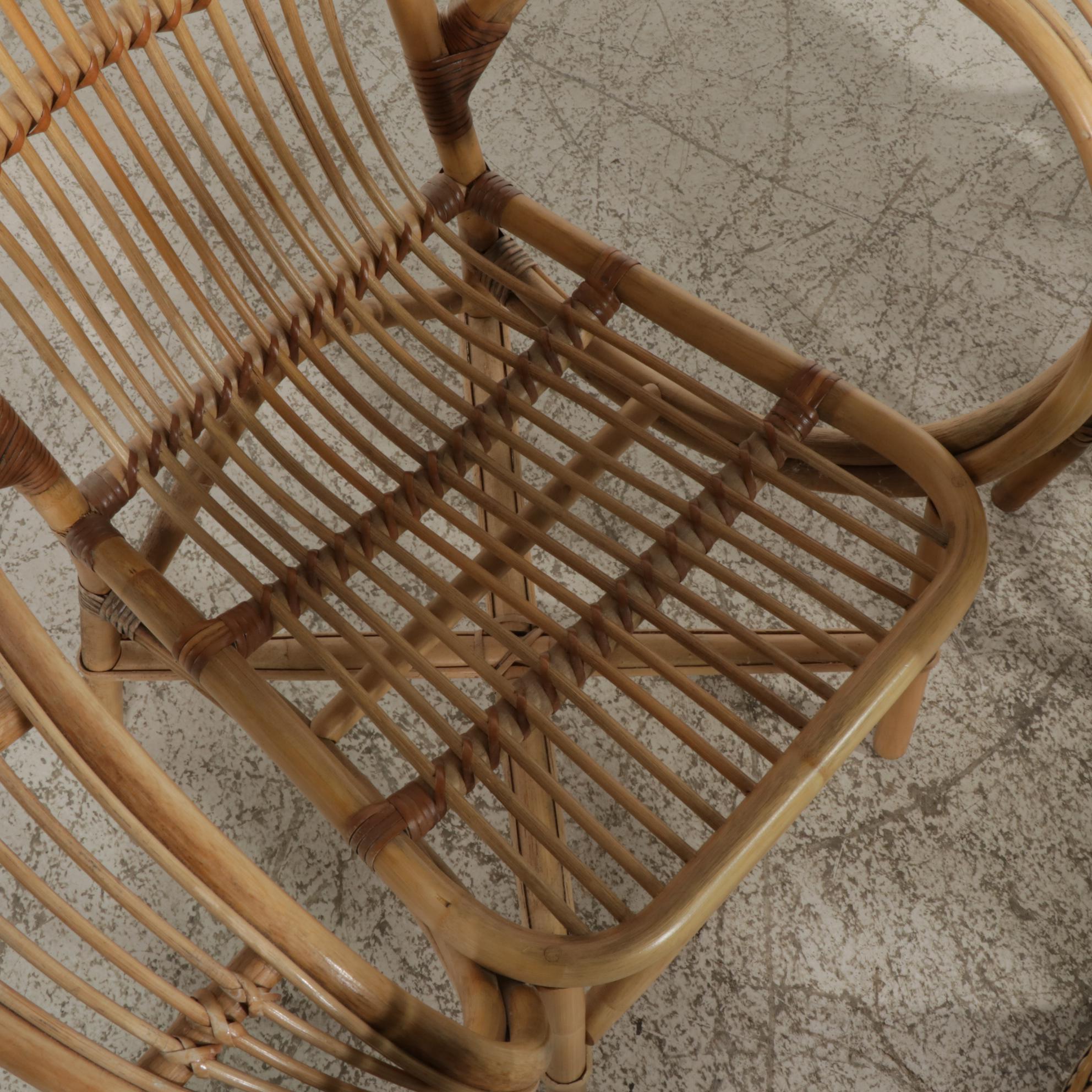 Pier 1 Rattan and Wicker Three-Piece Dining Set with Associated Chair ...