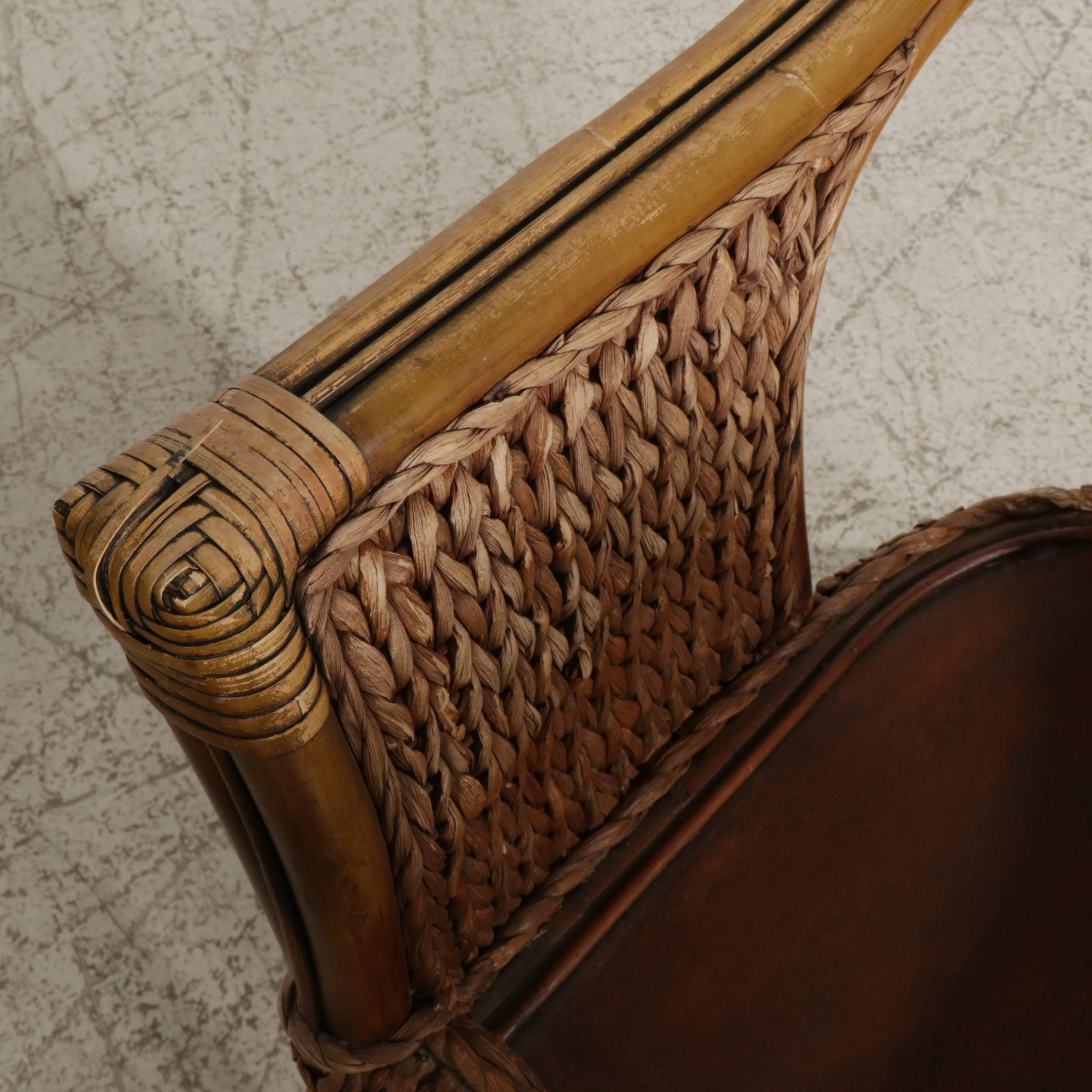 Pier 1 Rattan and Wicker Three-Piece Dining Set with Associated Chair ...