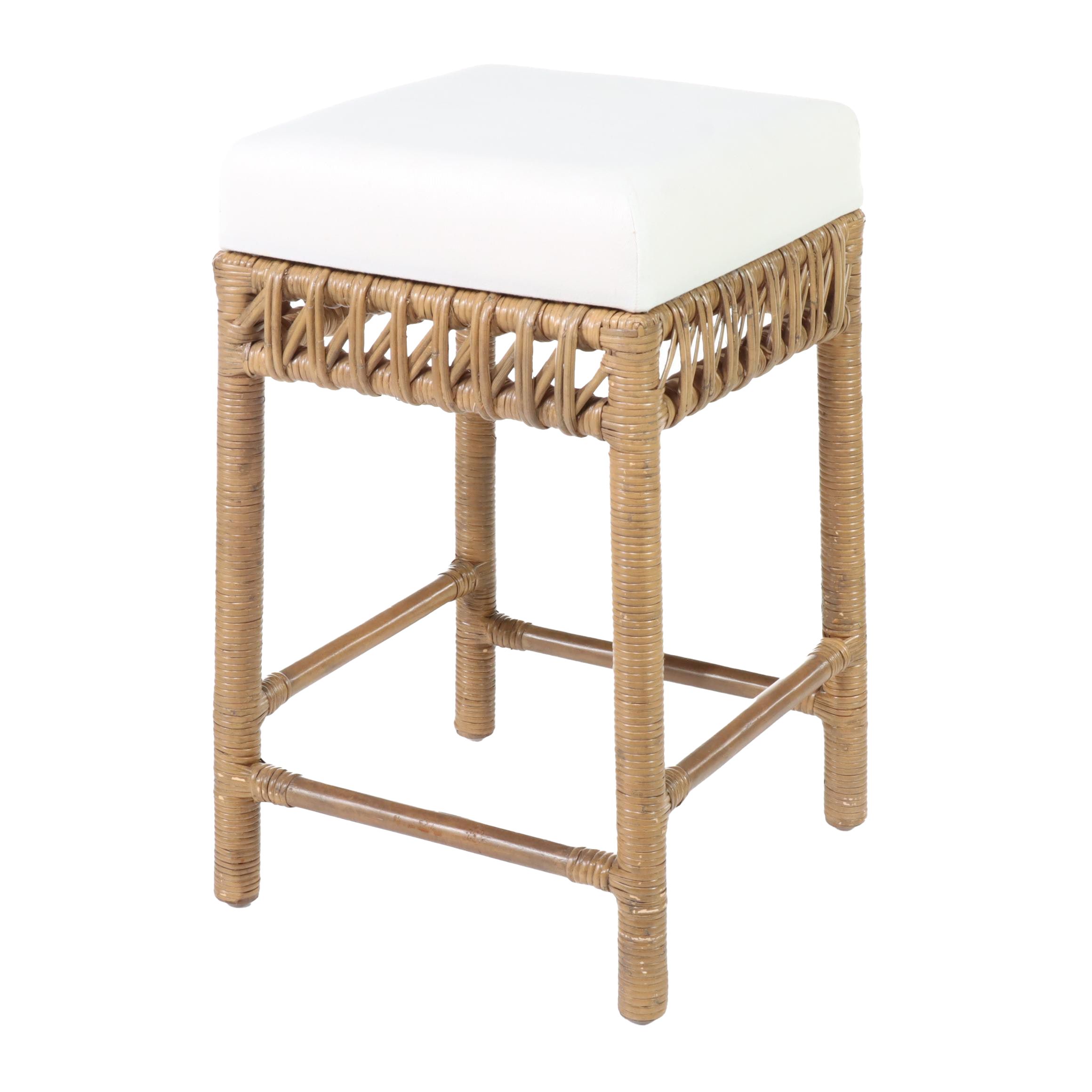 Ballard Designs "Carly" Wicker and Rattan Counter Stool | EBTH