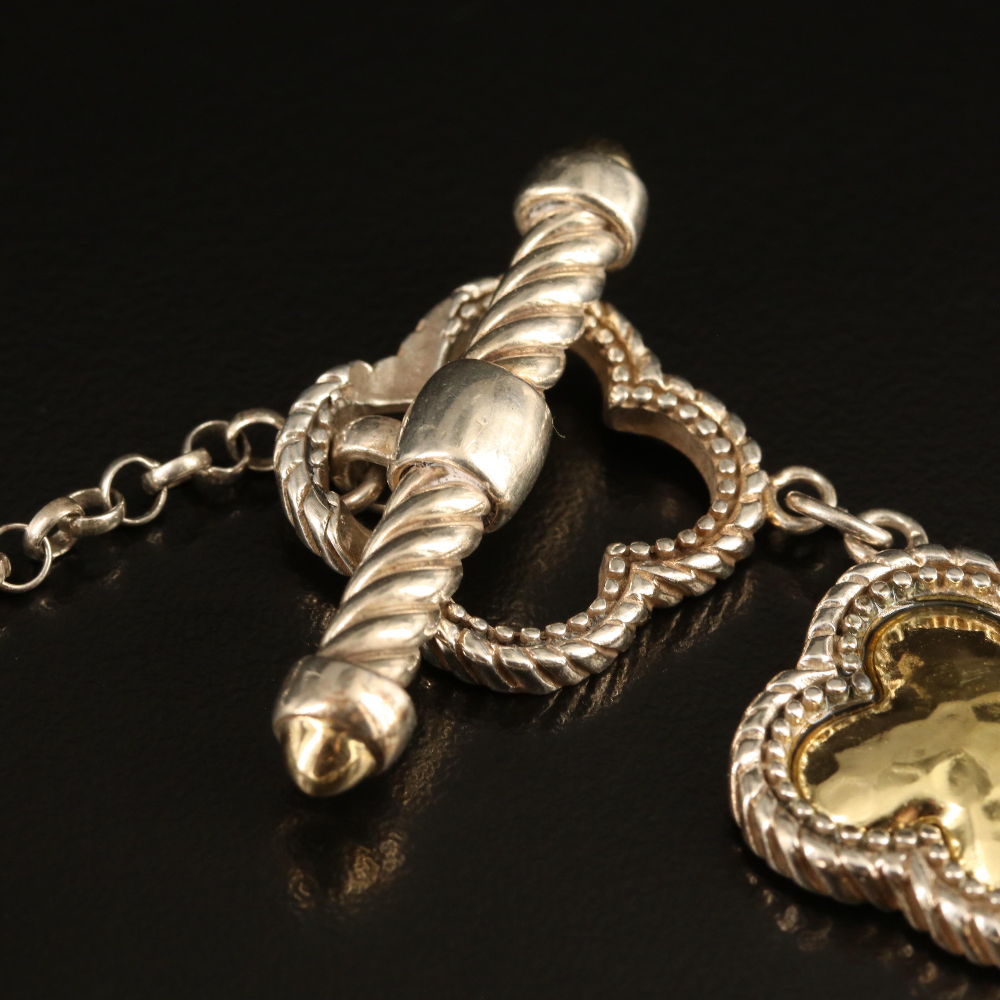 Phillip Gabriel Menegatti Sterling Hammered Quatrefoil Bracelet with ...