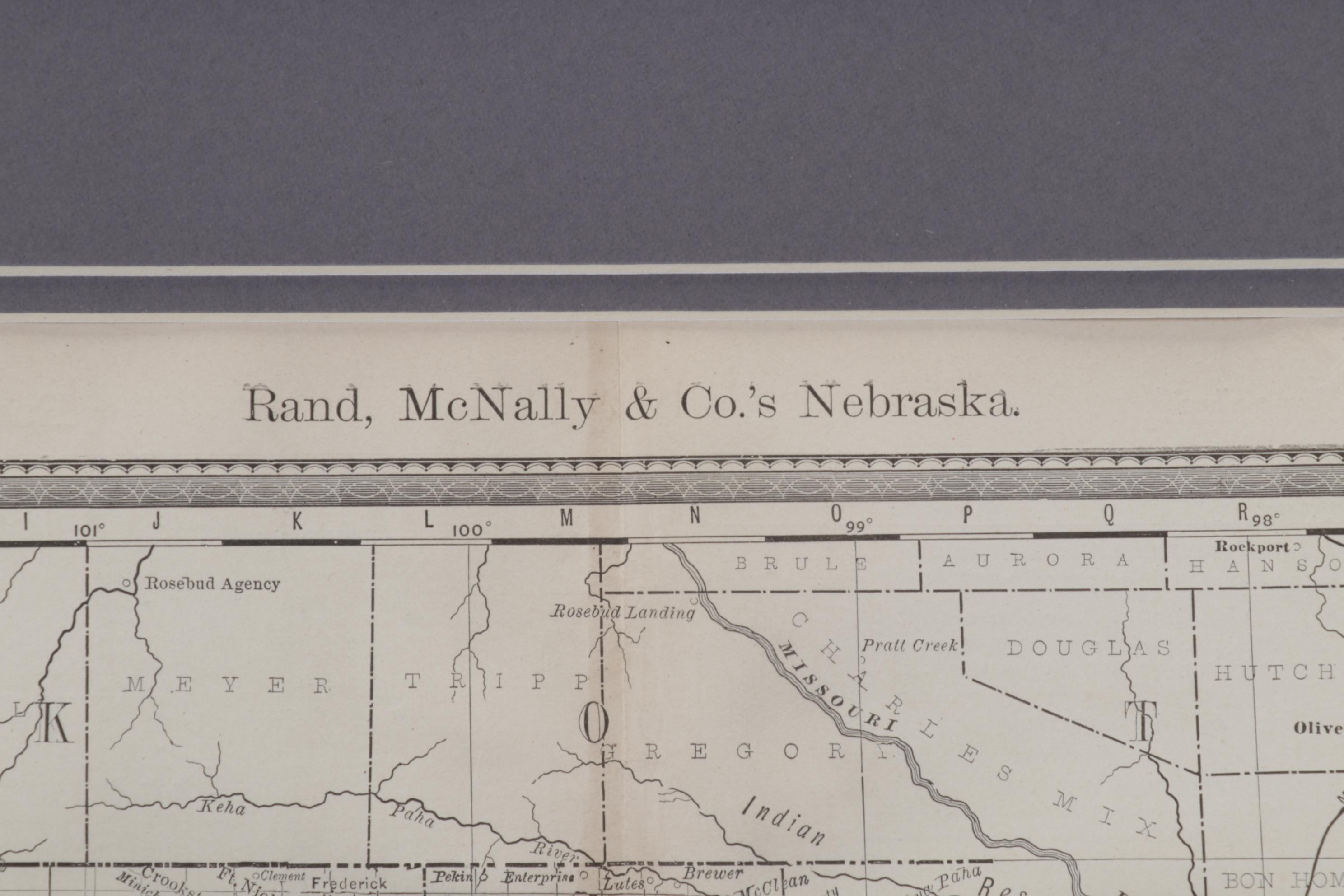 "Rand, McNally & Co's Nebraska" Engraving Map, Circa 1900 | EBTH