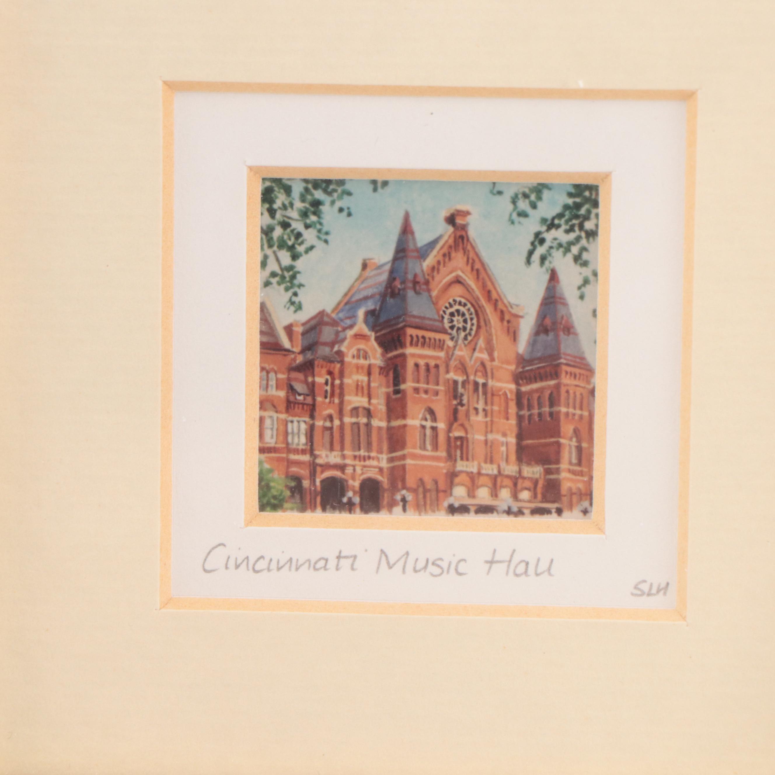 Chromogenic Color Print After Watercolor Painting "Cincinnati Music ...