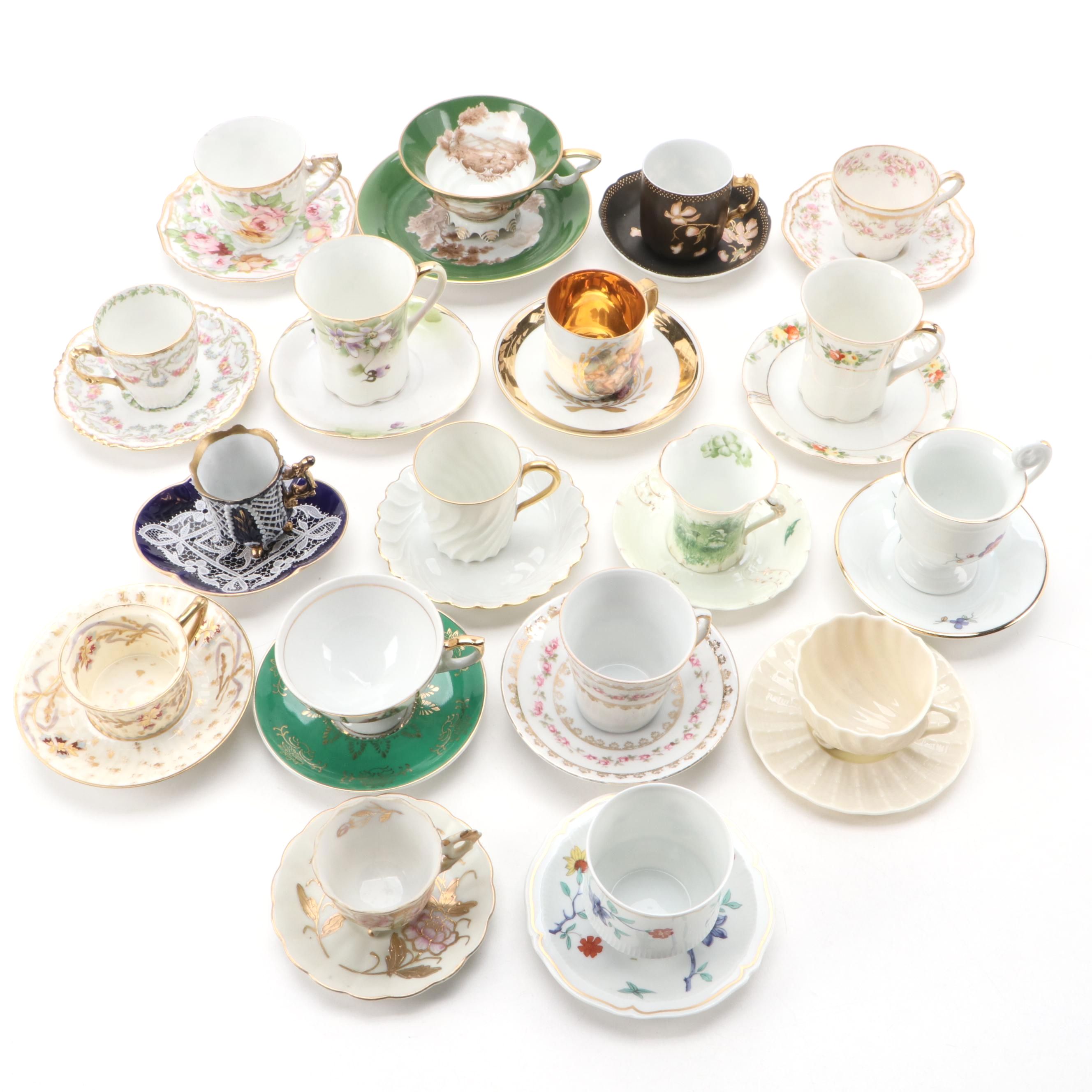 English Porcelain and Bone China Teacups and Saucers featuring Aynsley ...